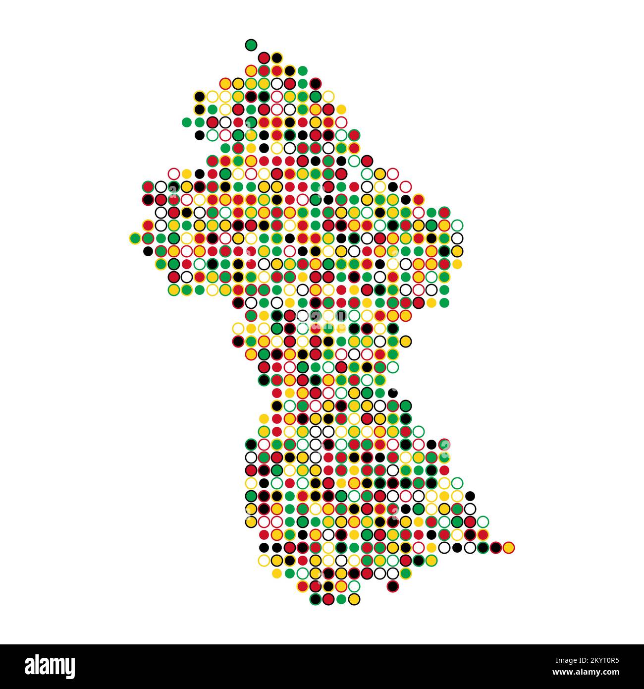 Guyana Map Silhouette Pixelated generative pattern illustration Stock ...