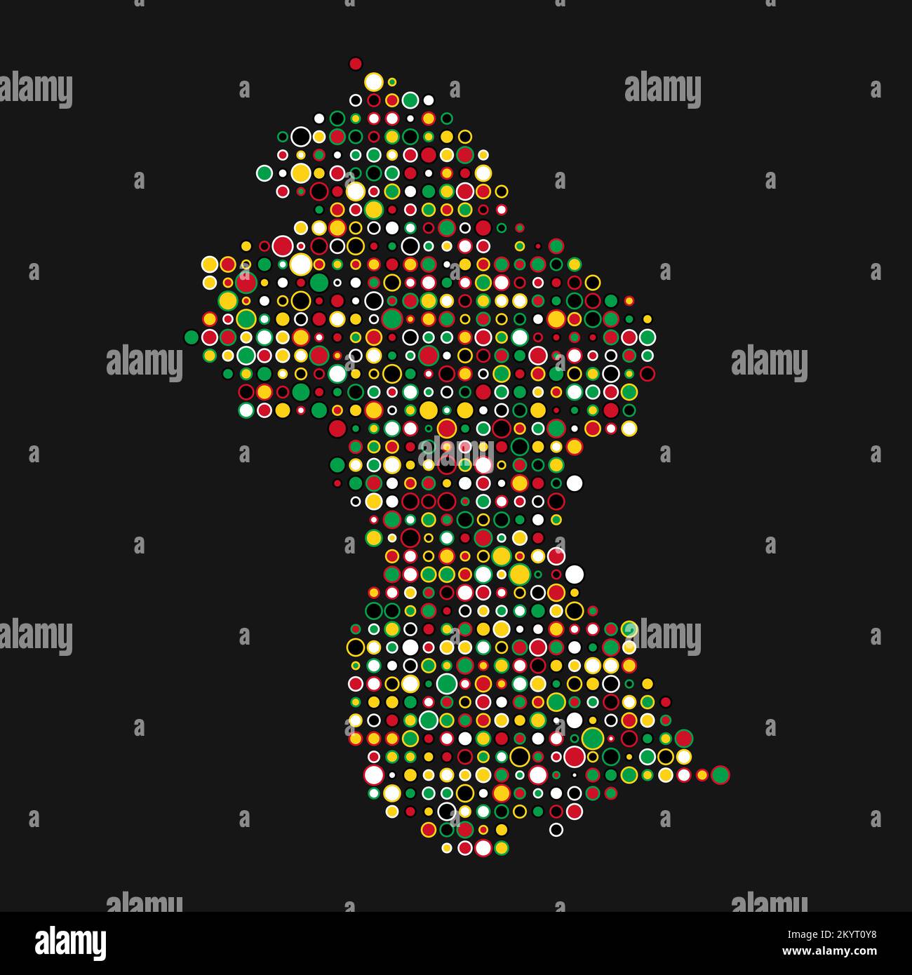 Guyana Map Silhouette Pixelated generative pattern illustration Stock ...