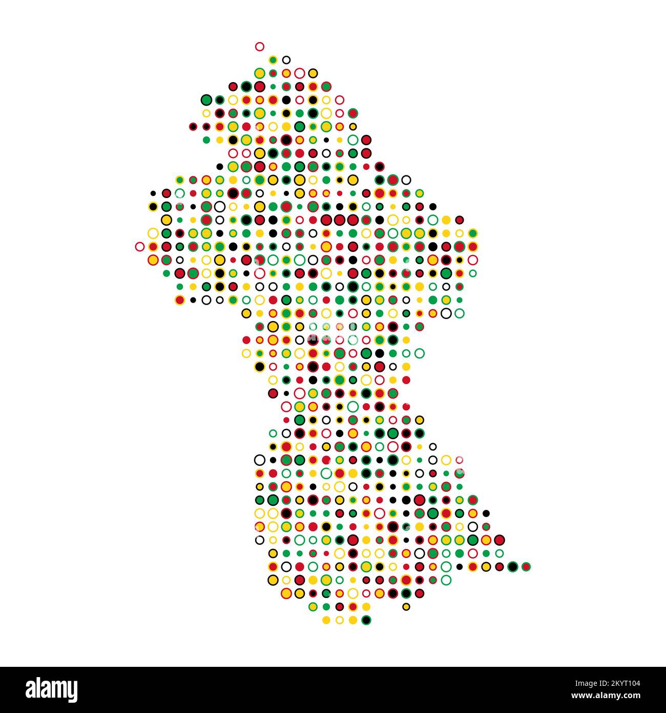 Guyana Map Silhouette Pixelated generative pattern illustration Stock ...