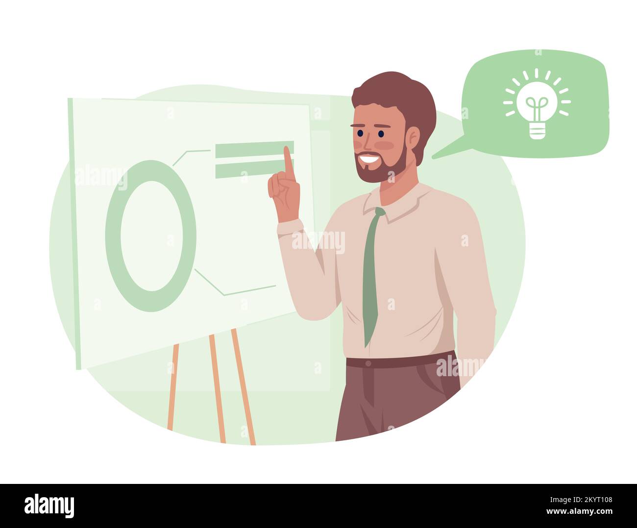 Businessman thinking over business plans 2D vector isolated ...