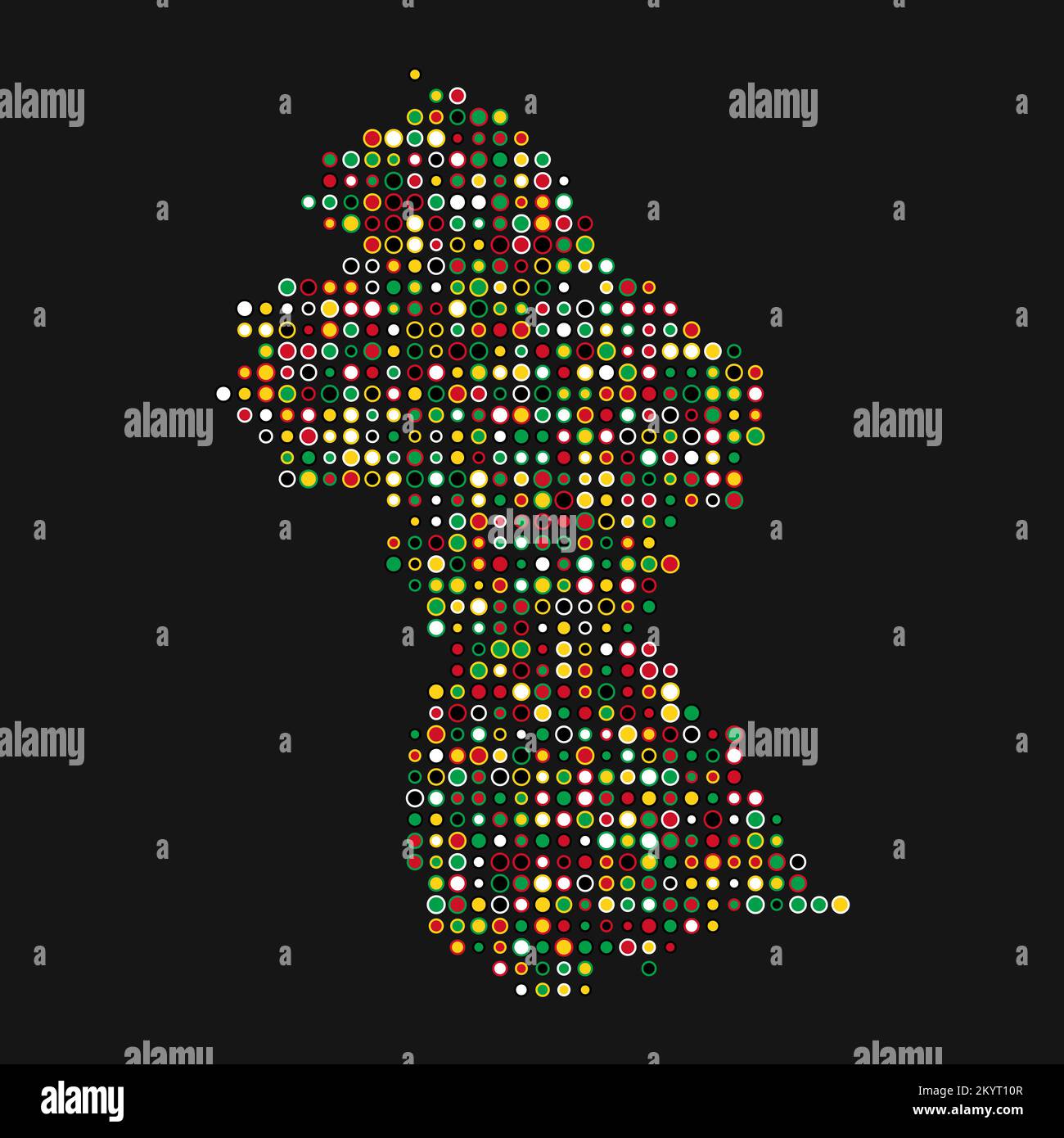 Guyana Map Silhouette Pixelated generative pattern illustration Stock ...