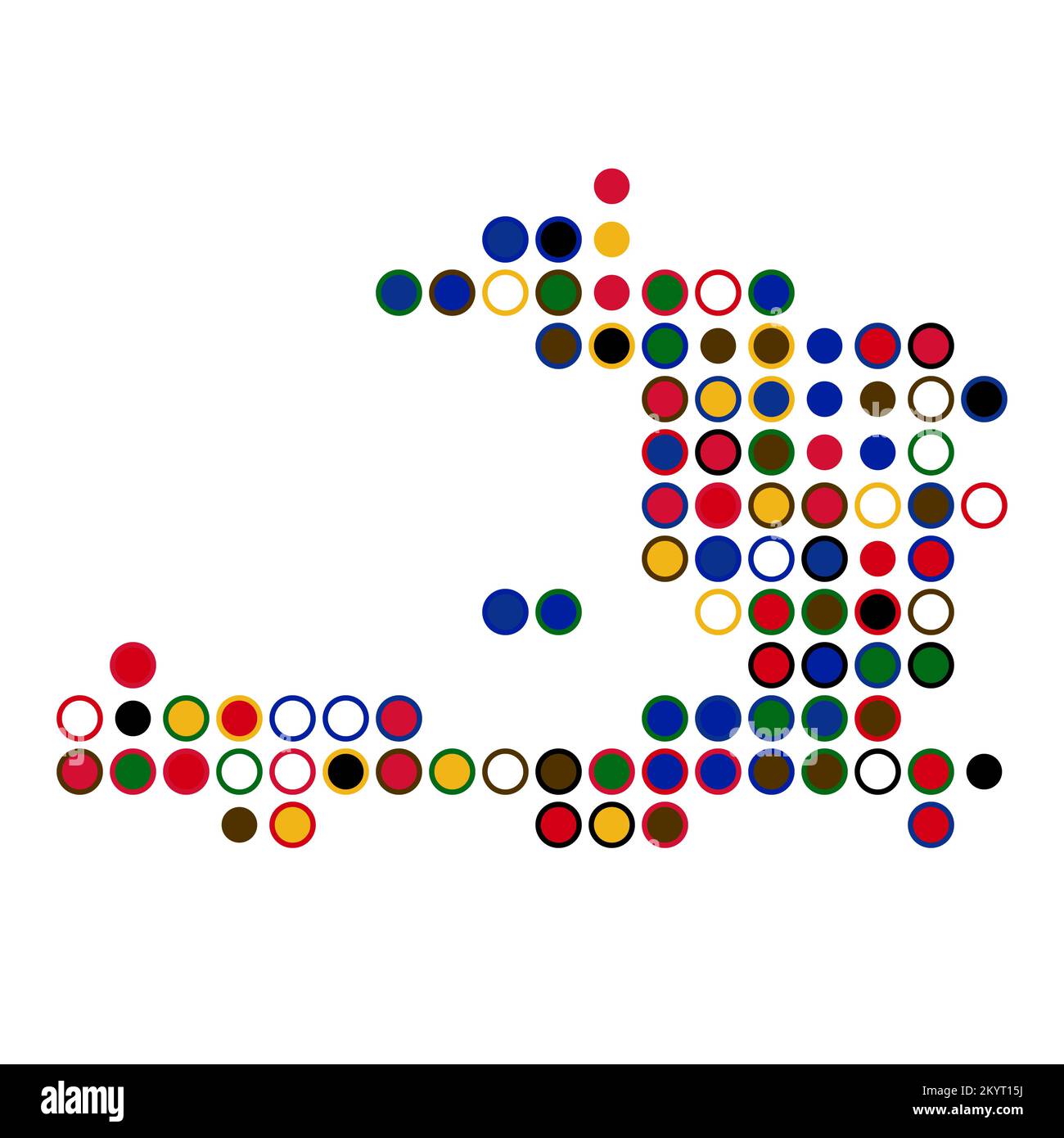 Haiti Map Silhouette Pixelated generative pattern illustration Stock ...