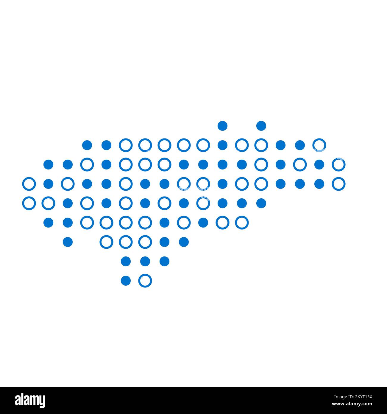 Honduras Map Silhouette Pixelated generative pattern illustration Stock ...