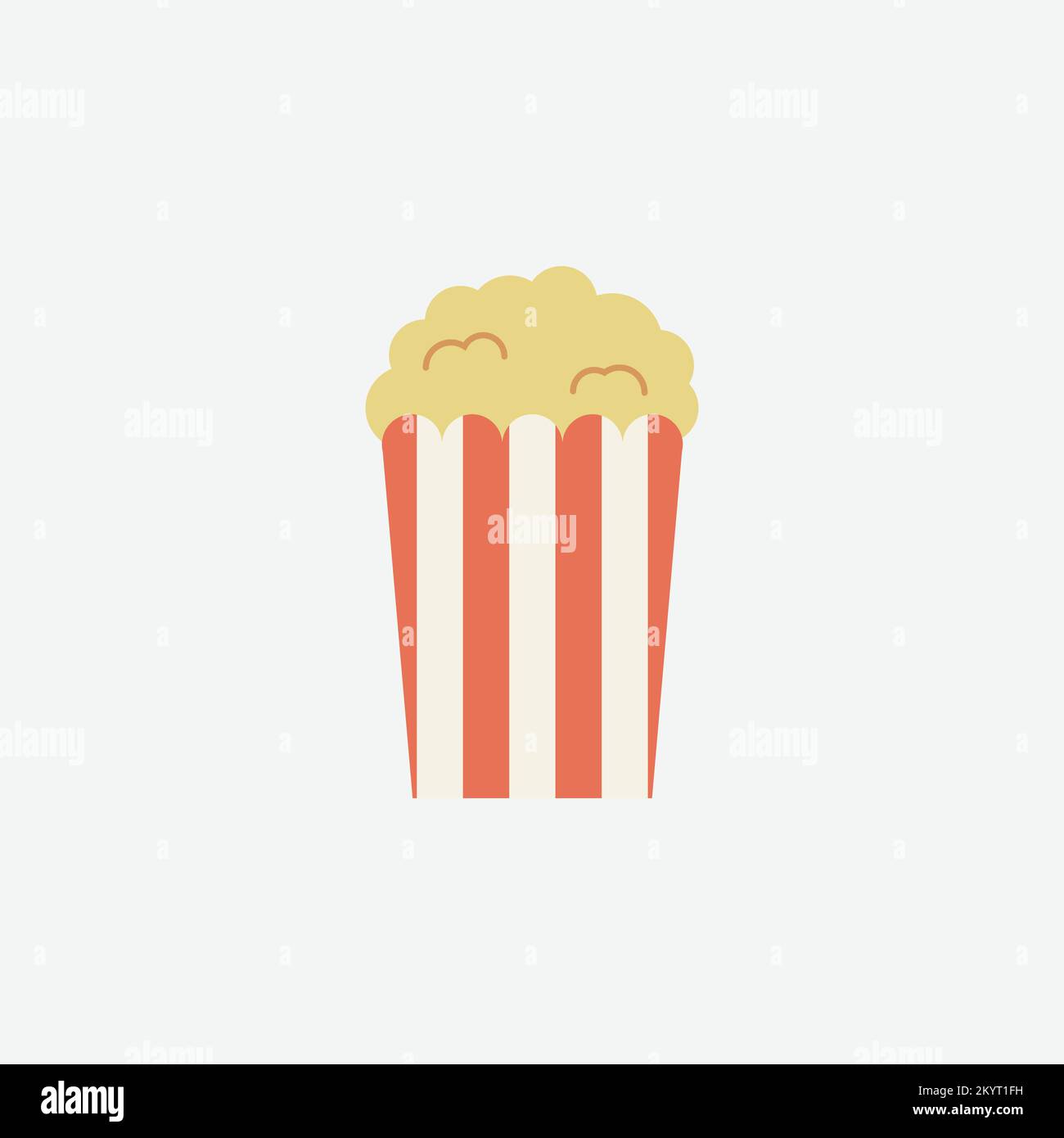 Popcorn Icon, Cartoon Style, Fast Food Concept, Sketch and Vintage ...