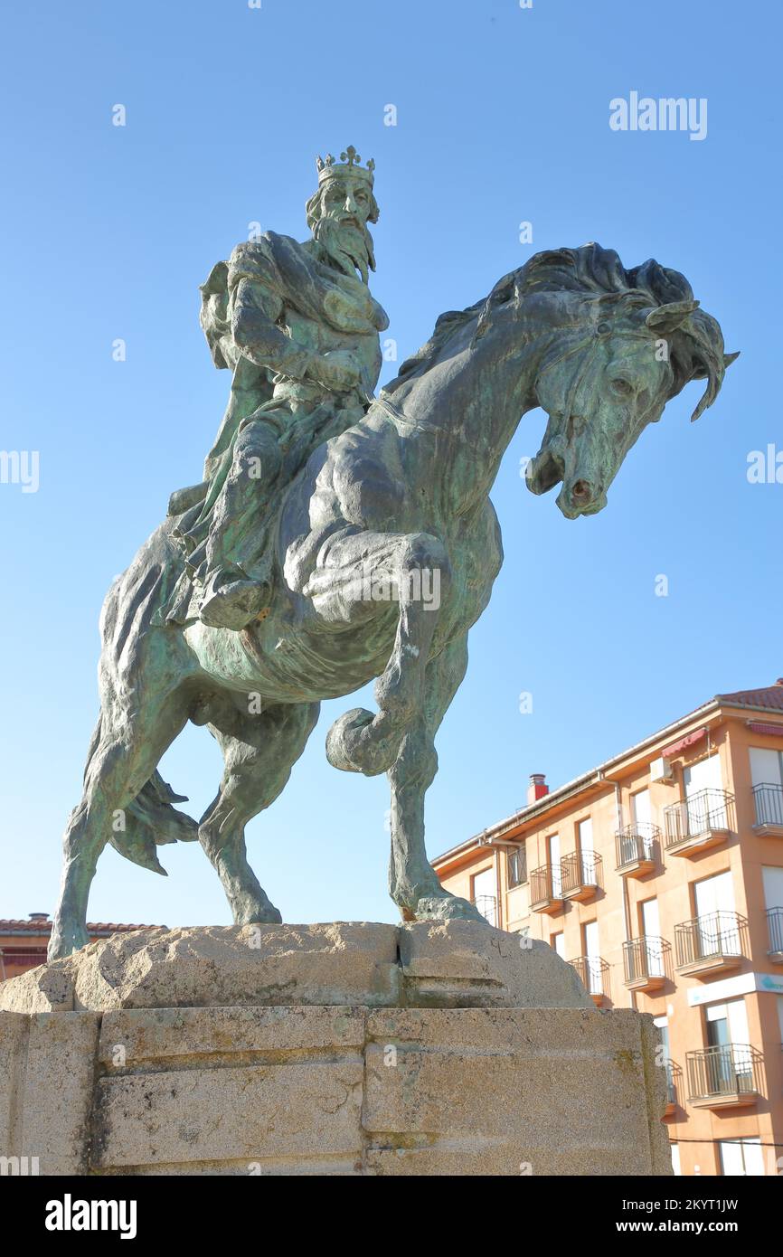 Spanish King Alfonso VIII as an equestrian figure at the Puerta de Sol ...