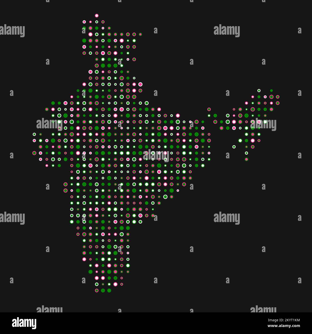 India Map Silhouette Pixelated generative pattern illustration Stock ...