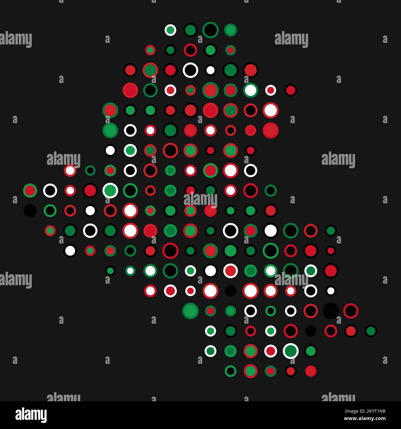 Iraq Map Silhouette Pixelated generative pattern illustration Stock ...