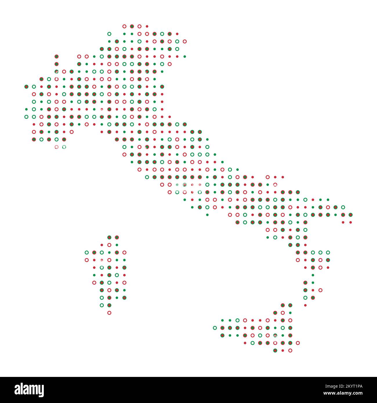 Italy Map Silhouette Pixelated generative pattern illustration Stock ...