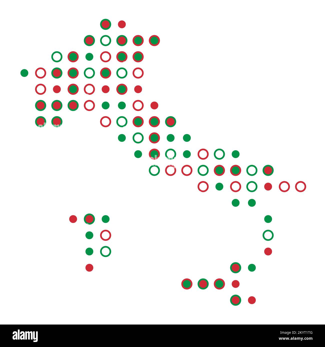 Italy Map Silhouette Pixelated generative pattern illustration Stock ...