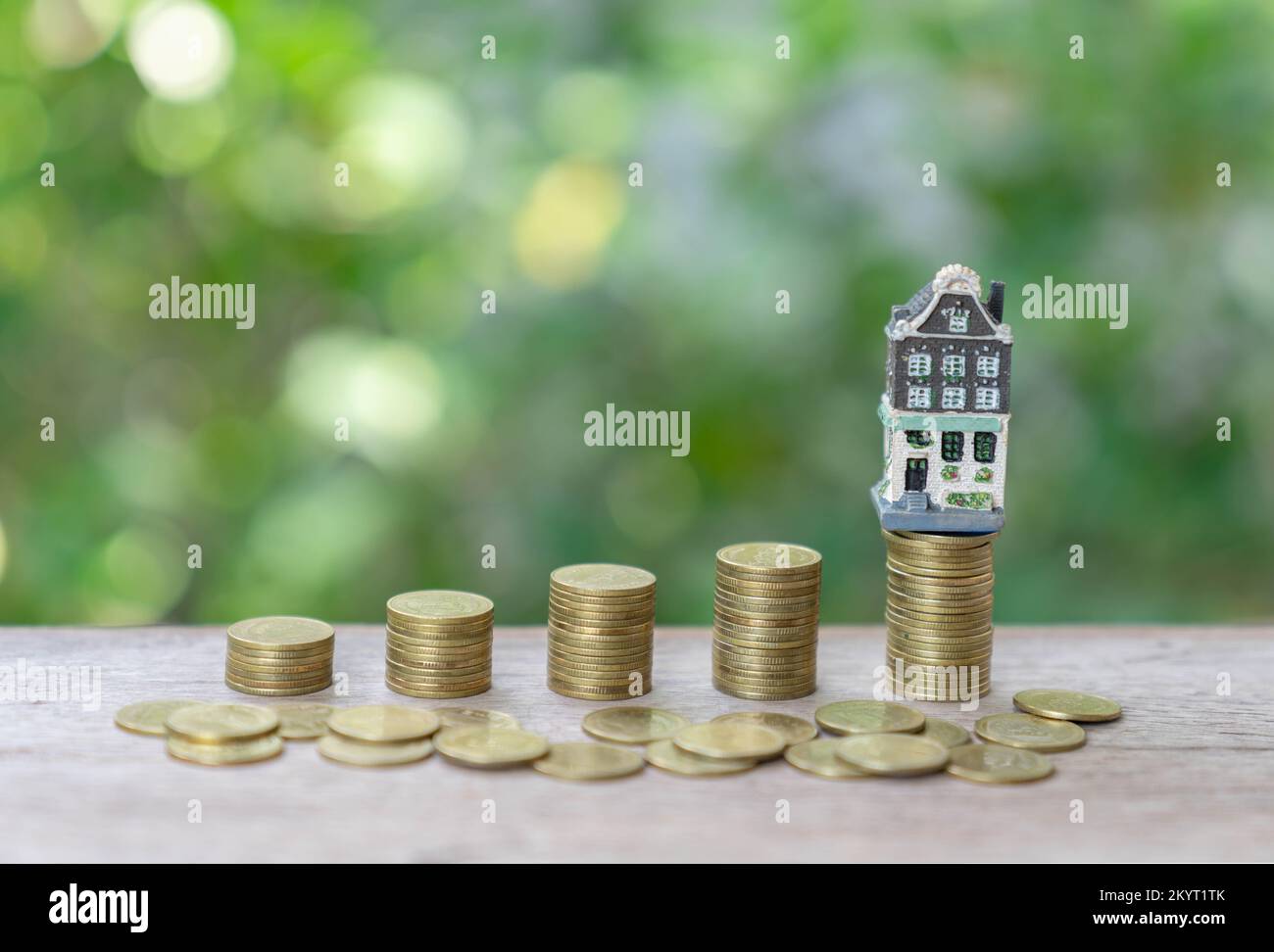 Concept of saving for house .Property investment and house mortgage ...