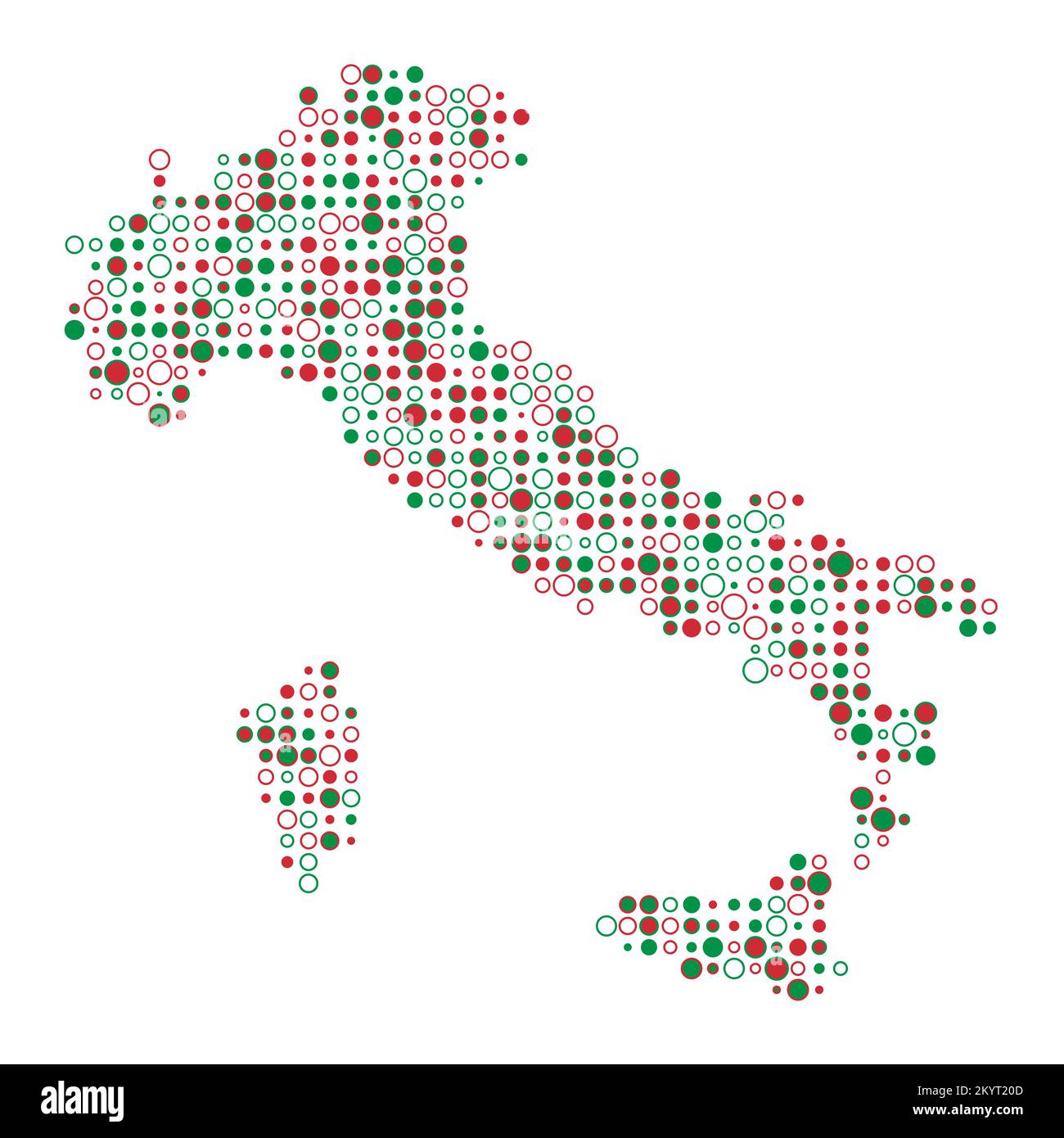Italy Map Silhouette Pixelated generative pattern illustration Stock ...