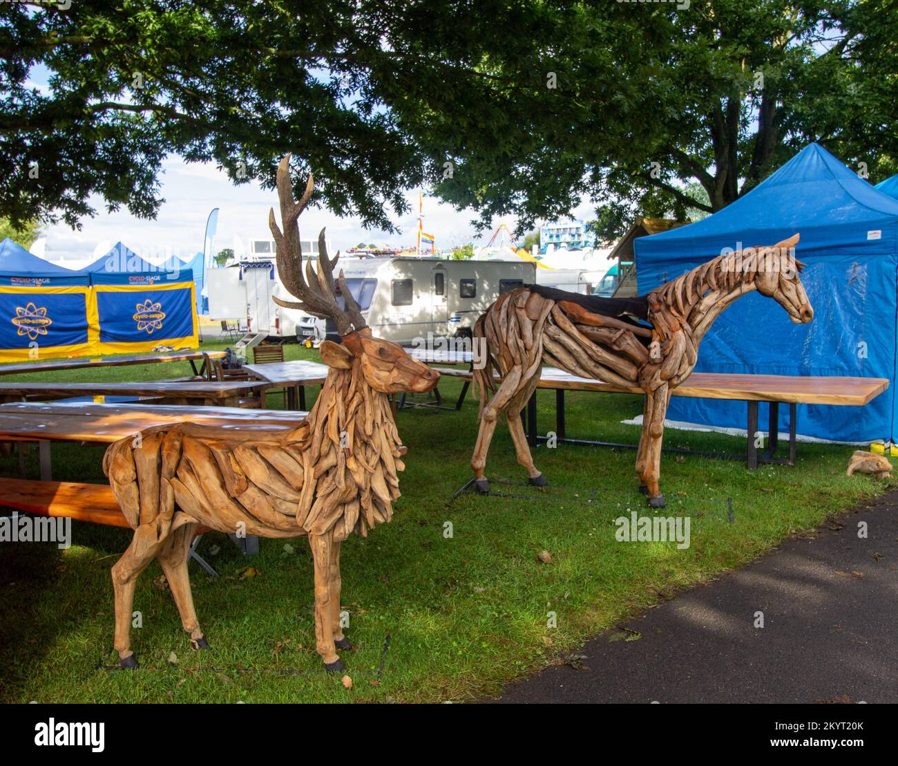 EXETER, DEVON, UK - JULY 1, 2022 trade stand - unattended display Stock ...