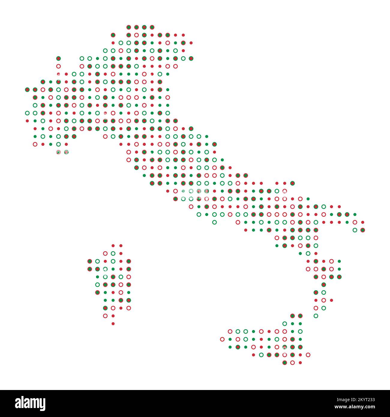 Italy Map Silhouette Pixelated generative pattern illustration Stock ...