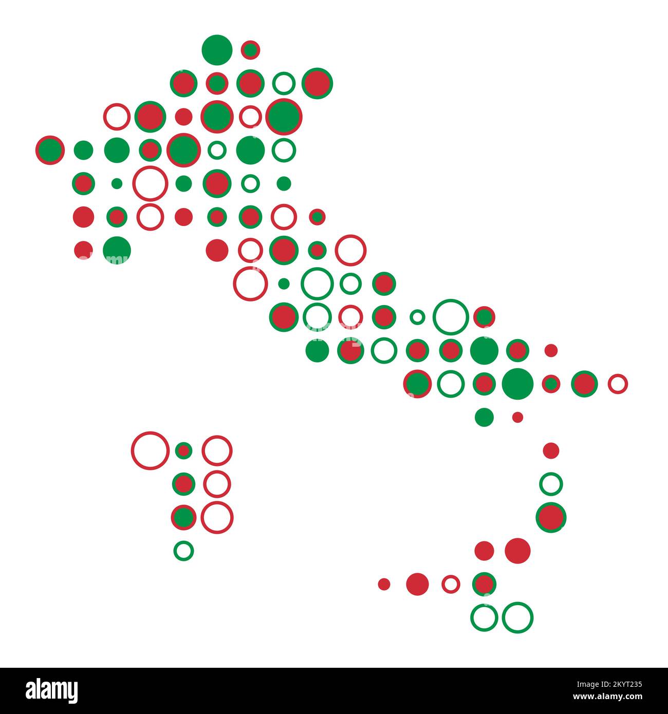 Italy Map Silhouette Pixelated generative pattern illustration Stock ...