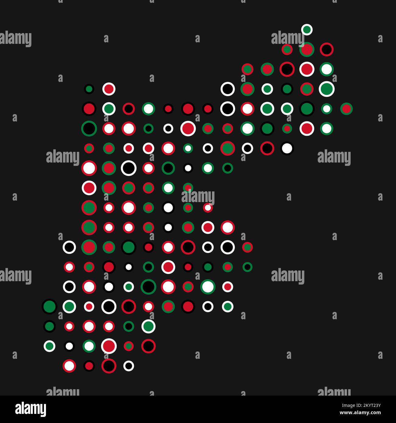 Jordan Map Silhouette Pixelated generative pattern illustration Stock ...