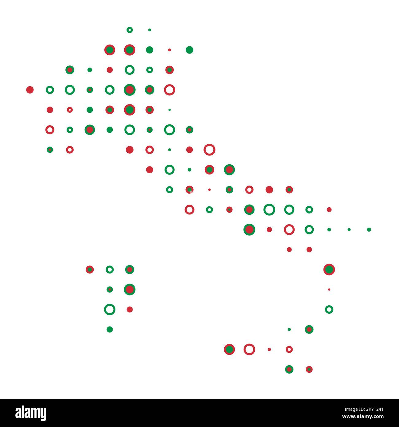 Italy Map Silhouette Pixelated generative pattern illustration Stock ...