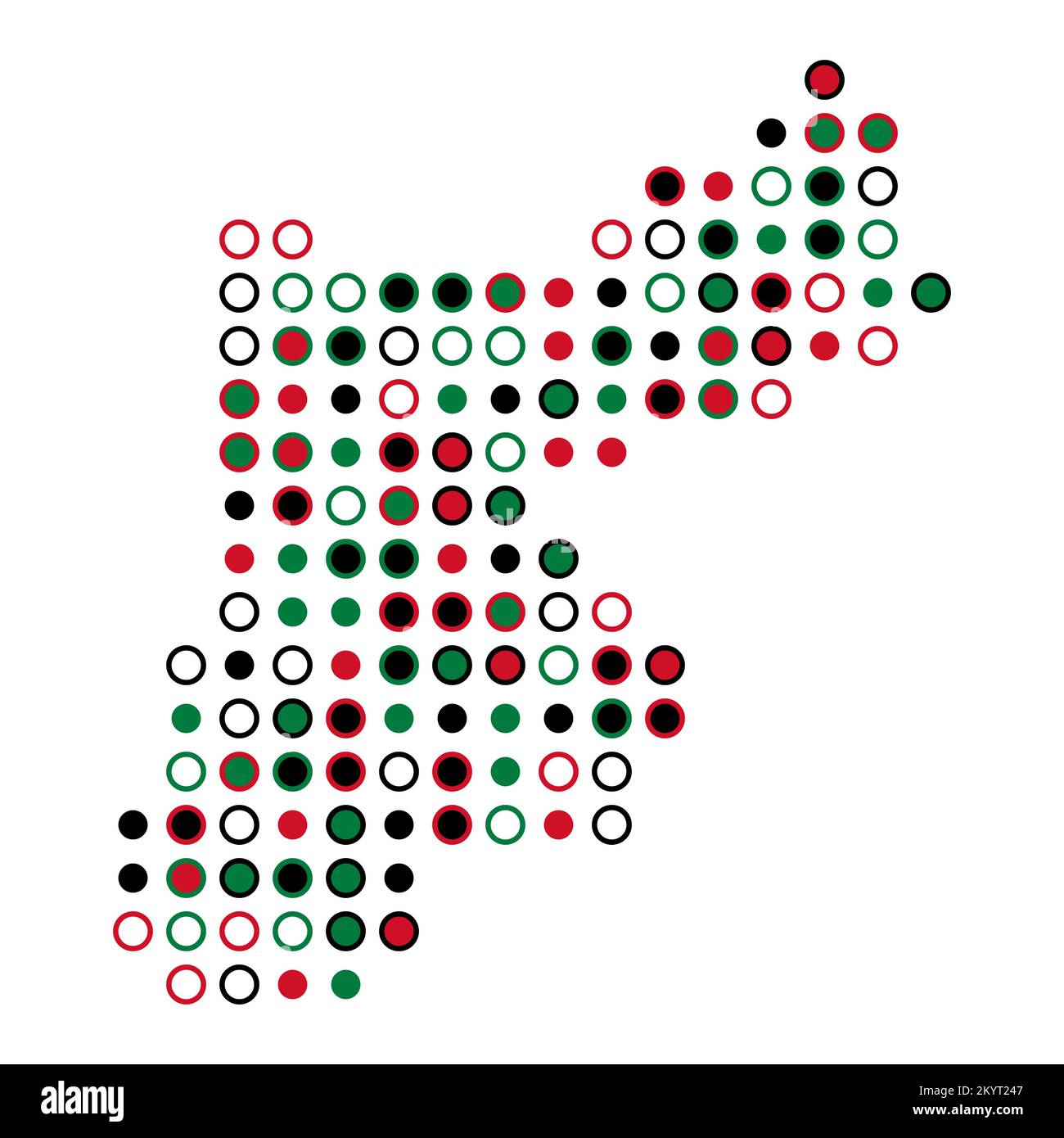 Jordan Map Silhouette Pixelated generative pattern illustration Stock ...