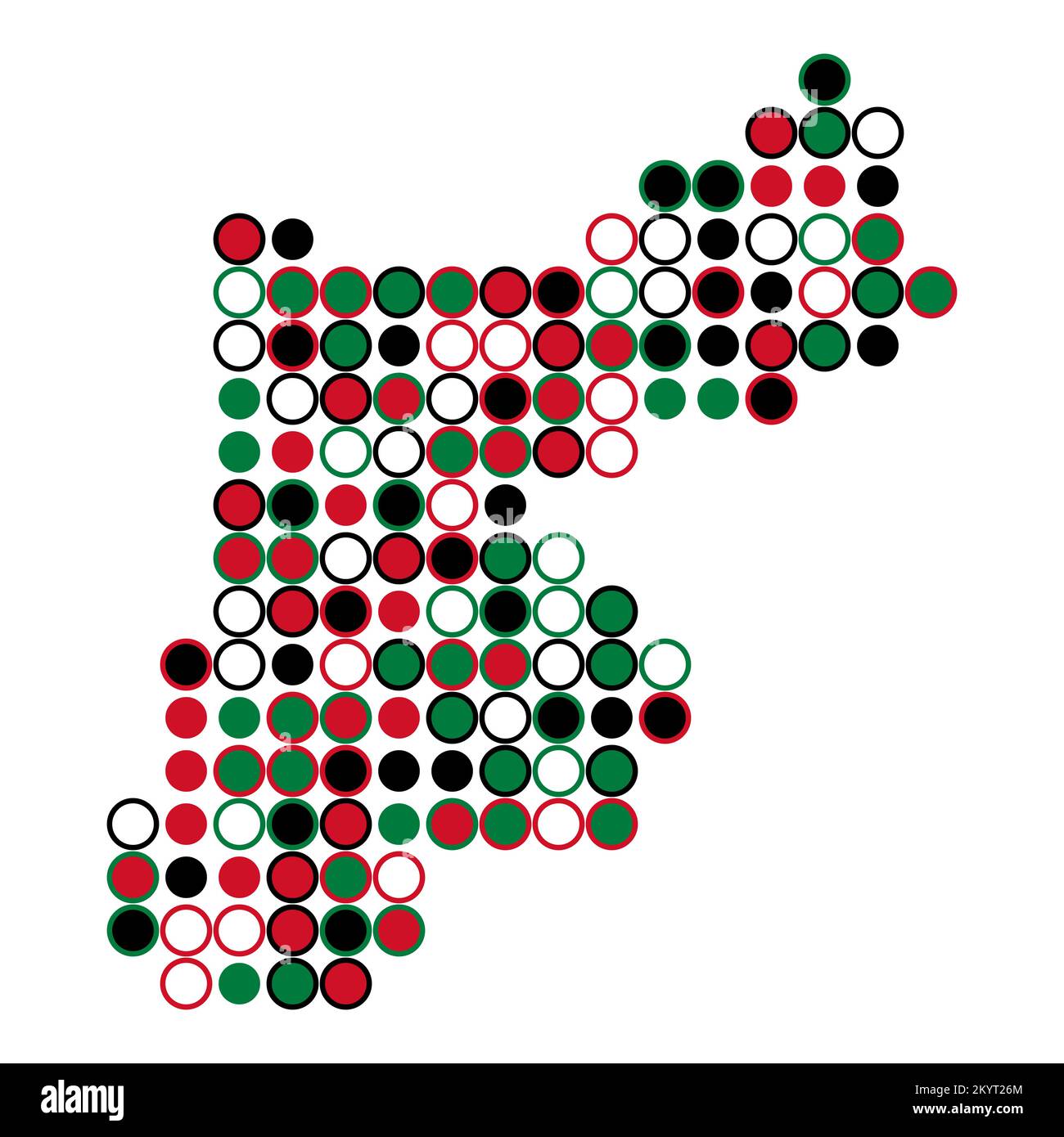 Jordan Map Silhouette Pixelated generative pattern illustration Stock ...