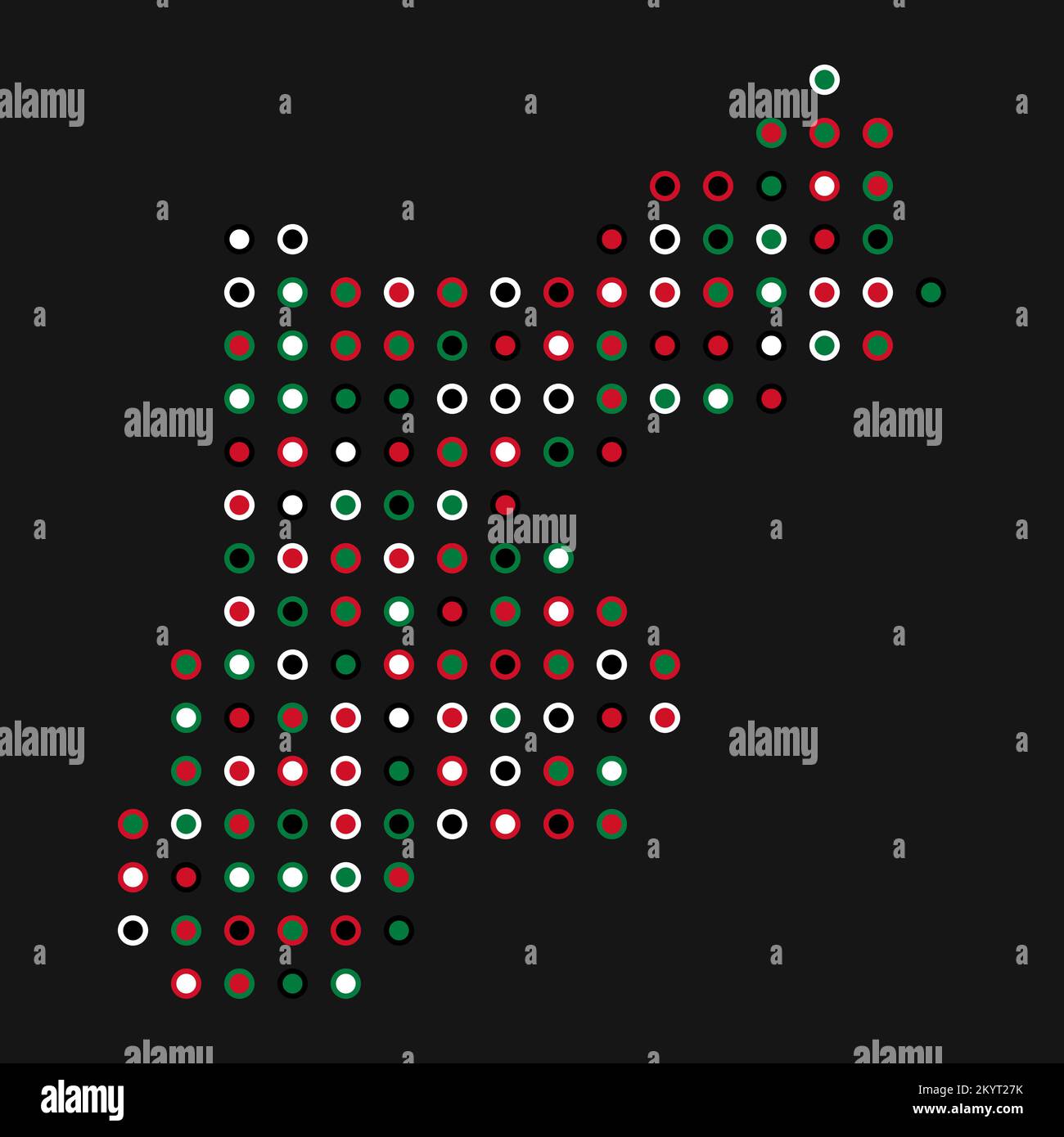 Jordan Map Silhouette Pixelated generative pattern illustration Stock ...