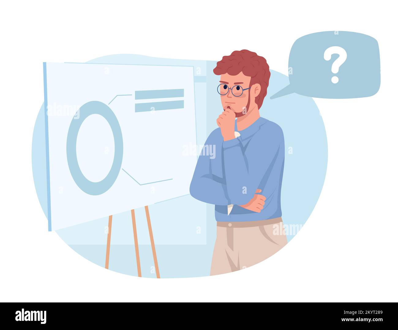 Man building startup strategy 2D vector isolated illustration Stock ...