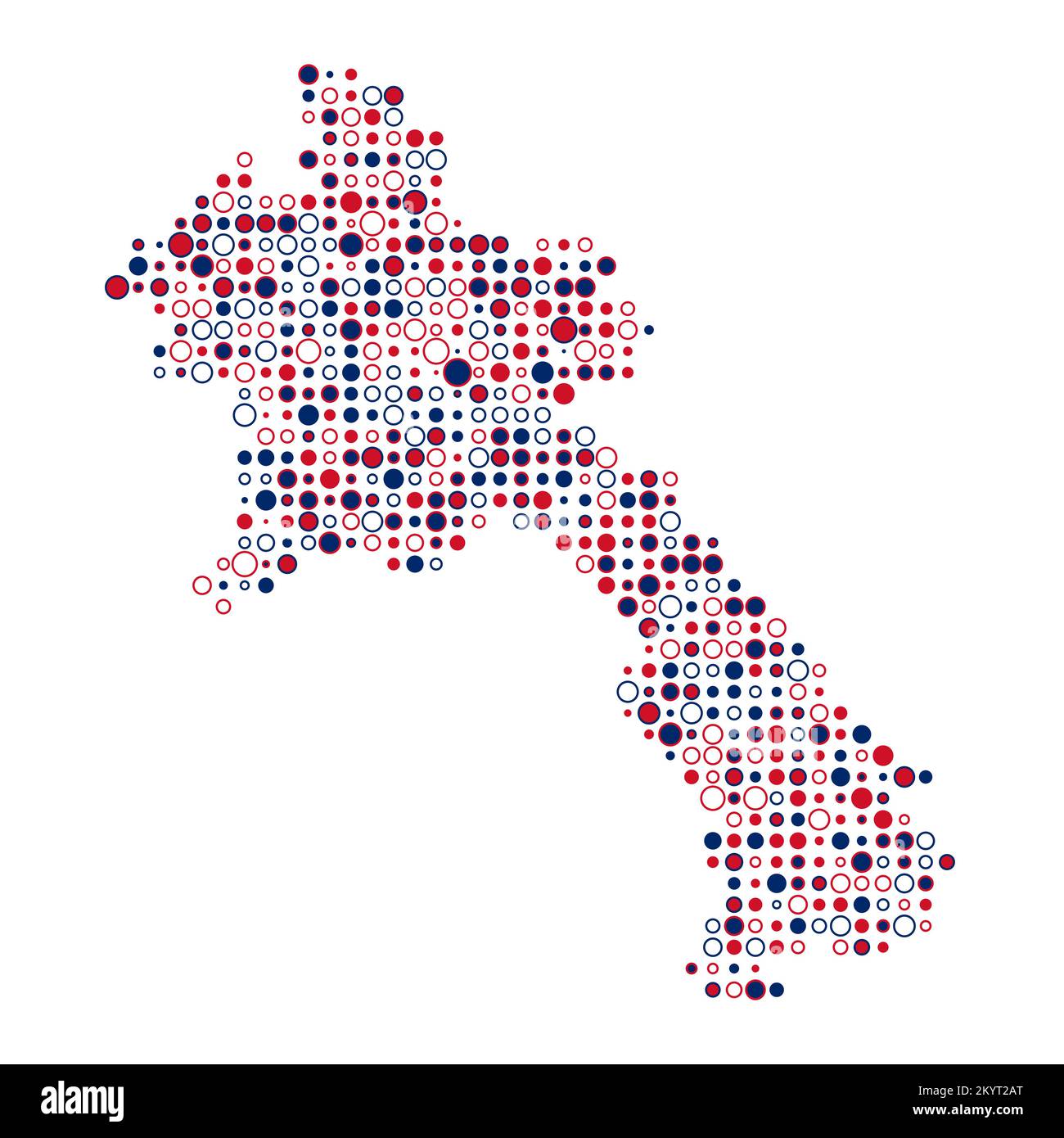 Laos Map Silhouette Pixelated generative pattern illustration Stock ...