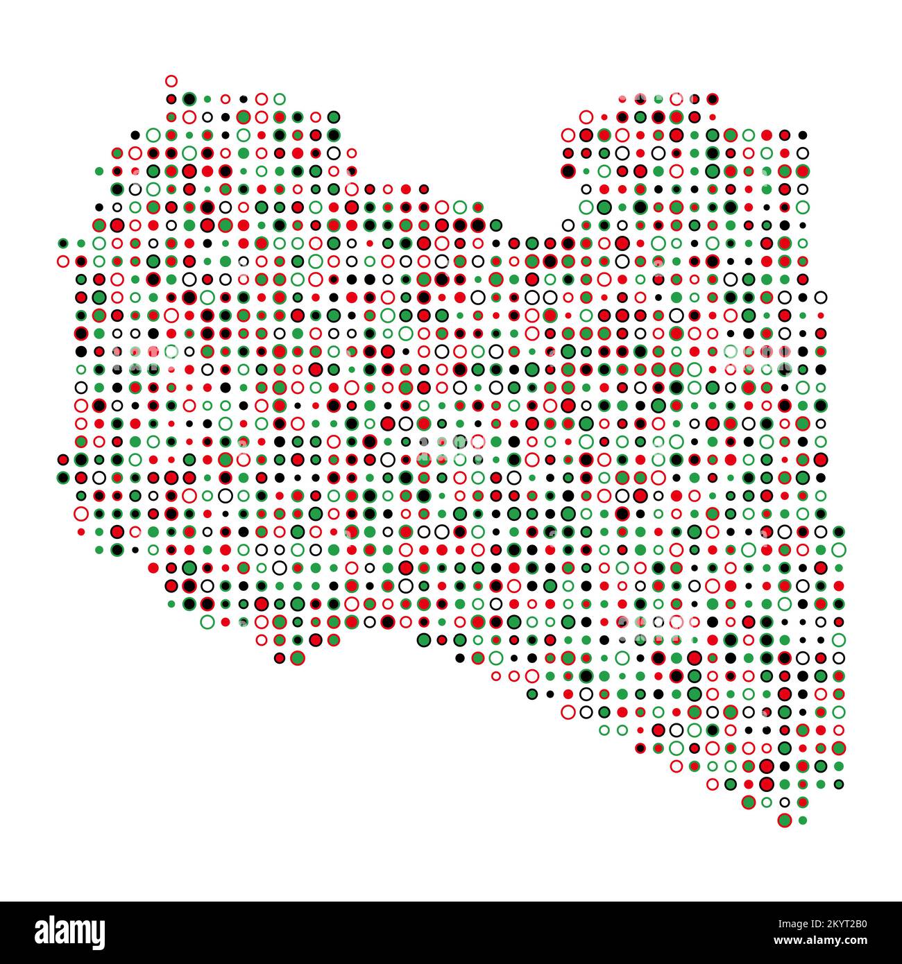 Libya Map Silhouette Pixelated generative pattern illustration Stock ...