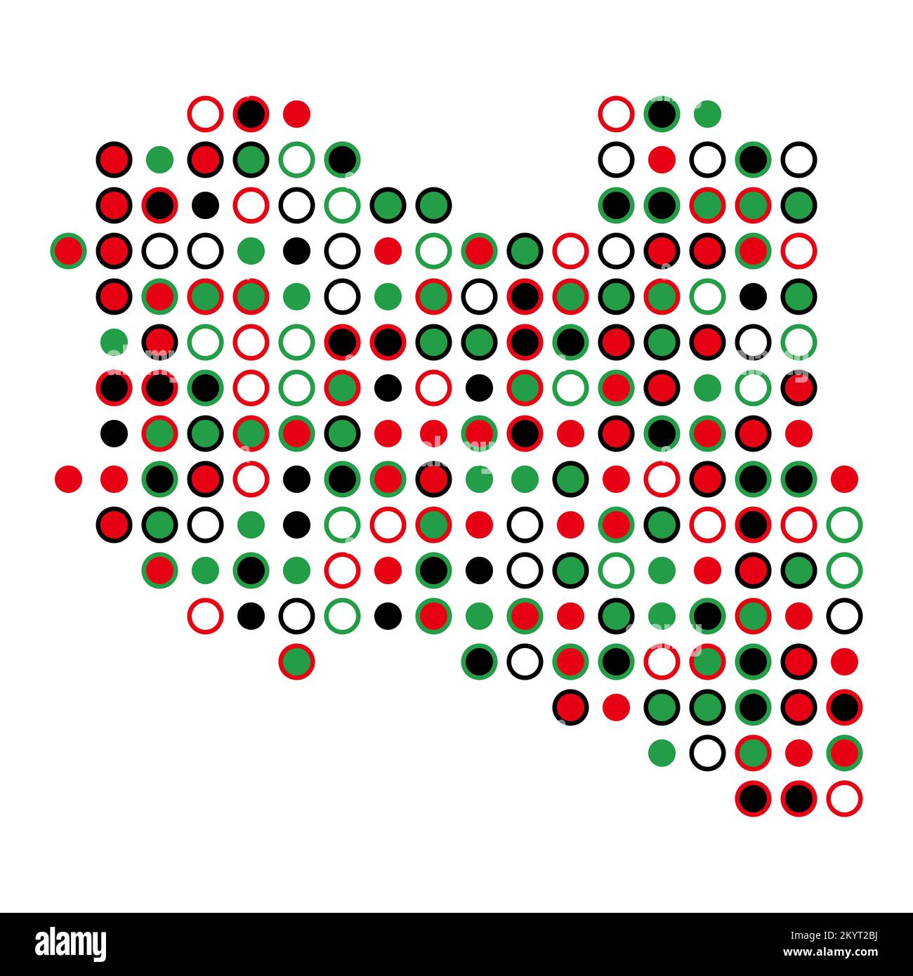 Libya Map Silhouette Pixelated generative pattern illustration Stock ...