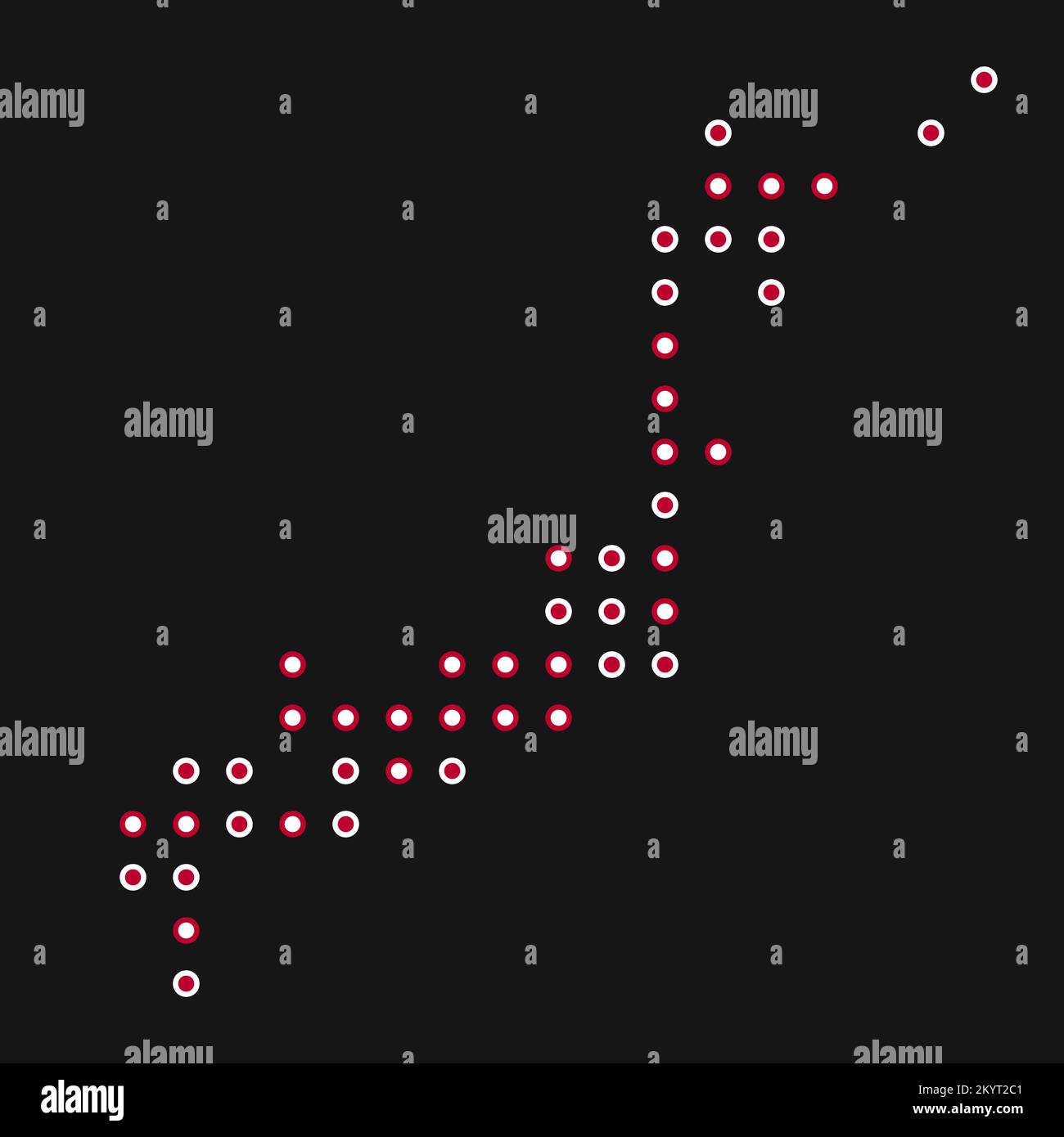 Japan Map Silhouette Pixelated generative pattern illustration Stock ...