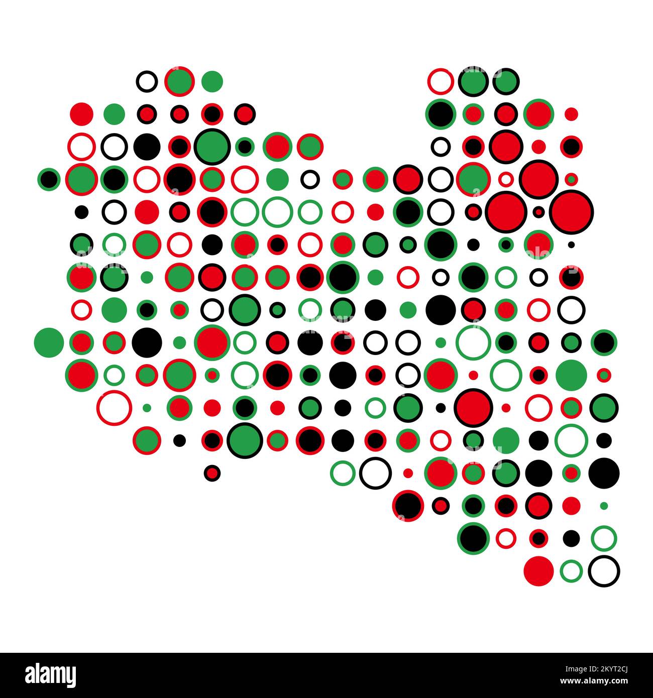 Libya Map Silhouette Pixelated generative pattern illustration Stock ...