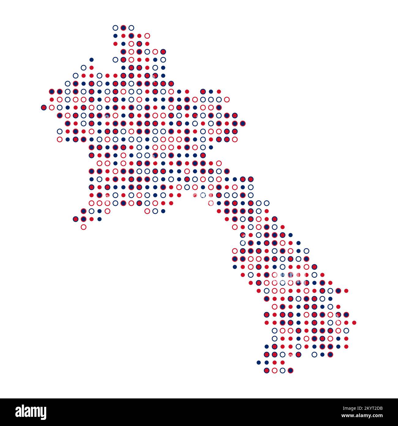 Laos Map Silhouette Pixelated generative pattern illustration Stock ...