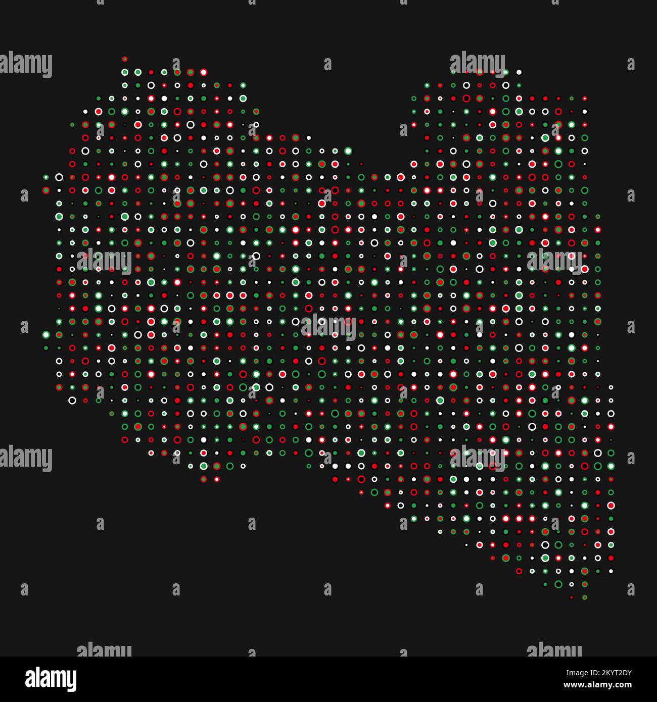 Libya Map Silhouette Pixelated generative pattern illustration Stock ...