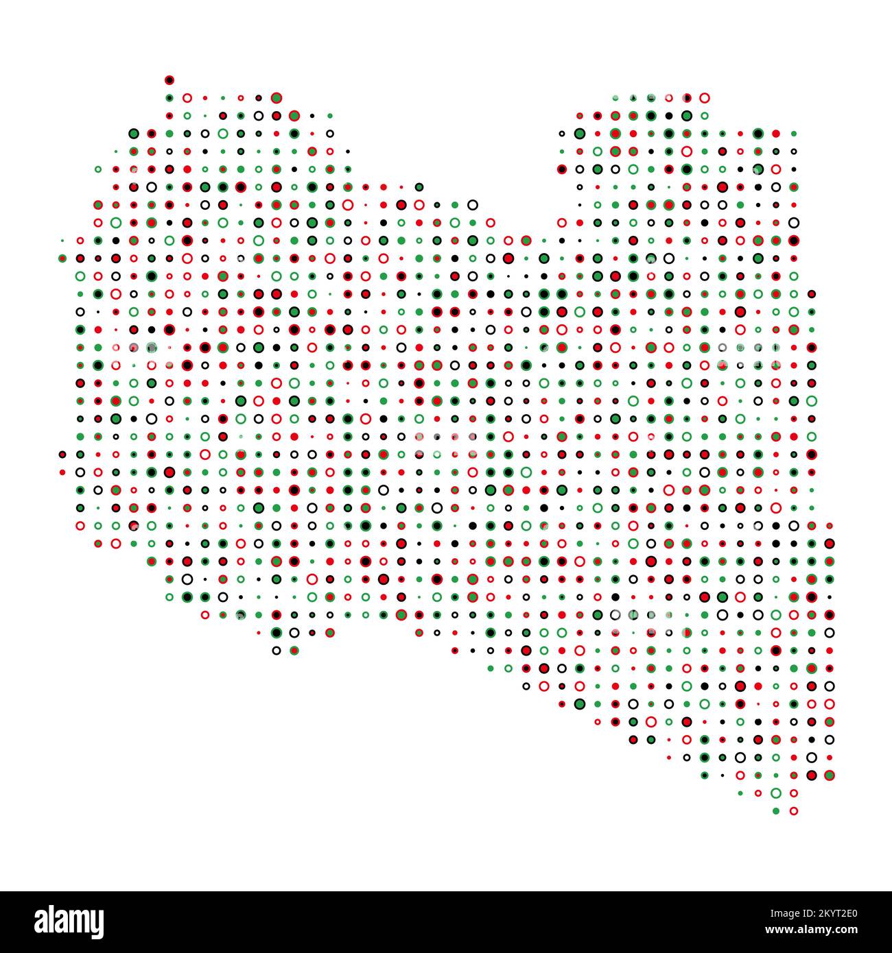 Libya Map Silhouette Pixelated generative pattern illustration Stock ...