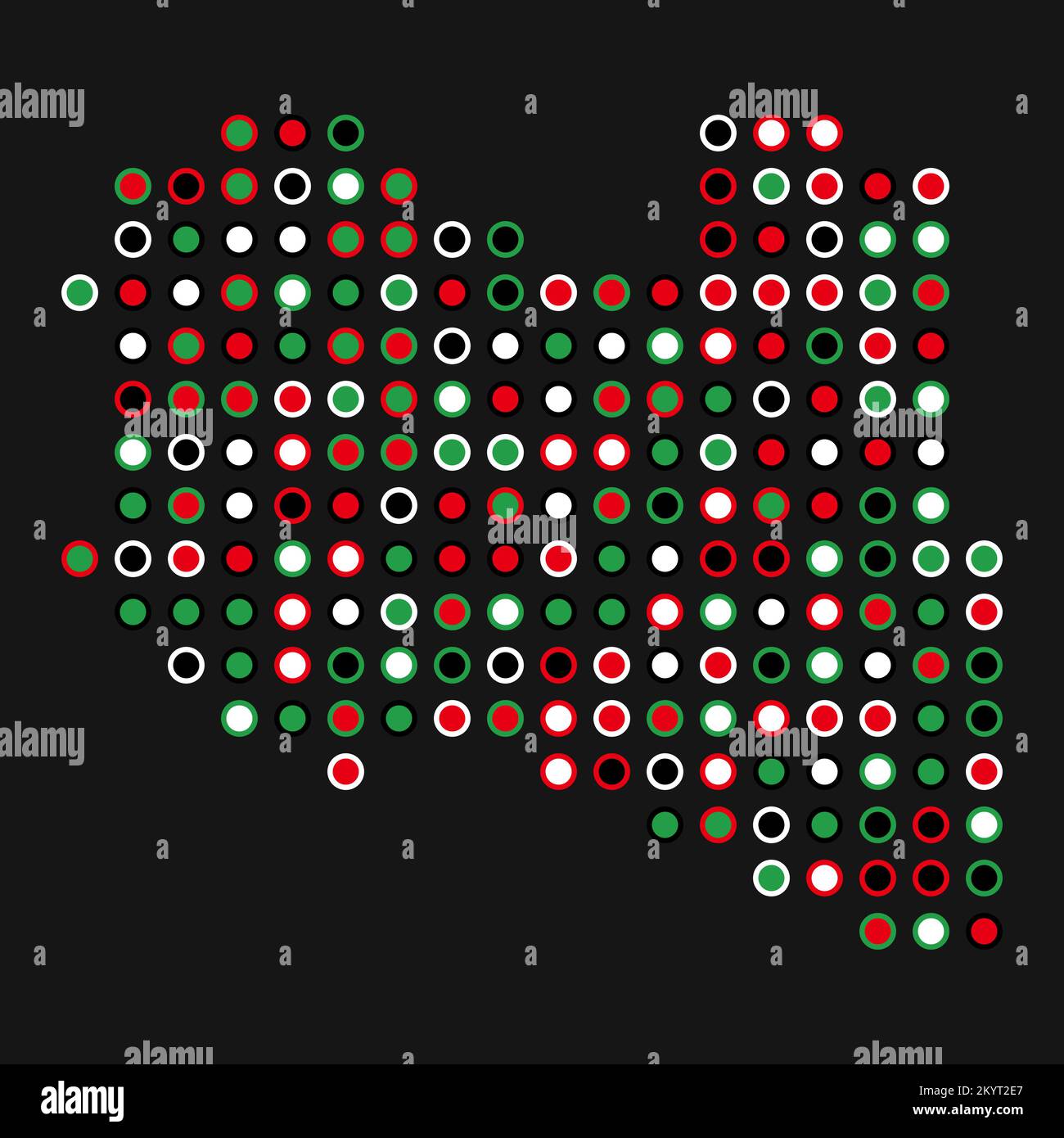 Libya Map Silhouette Pixelated generative pattern illustration Stock ...