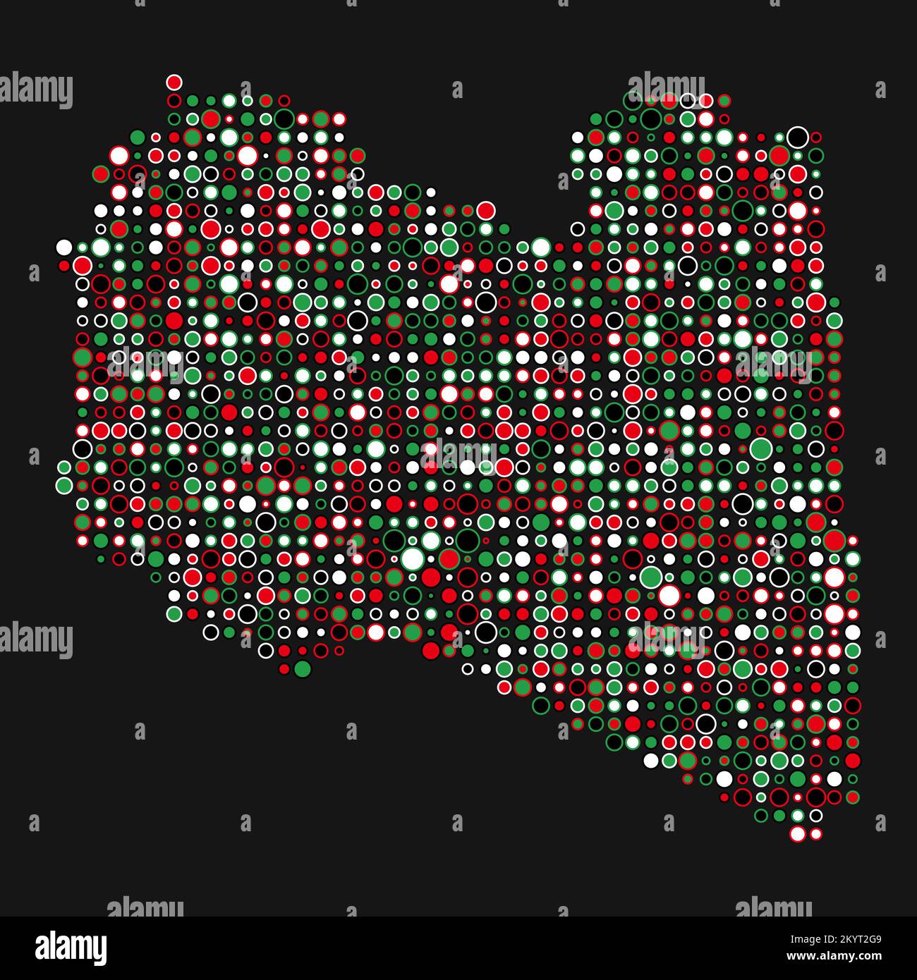 Libya Map Silhouette Pixelated generative pattern illustration Stock ...