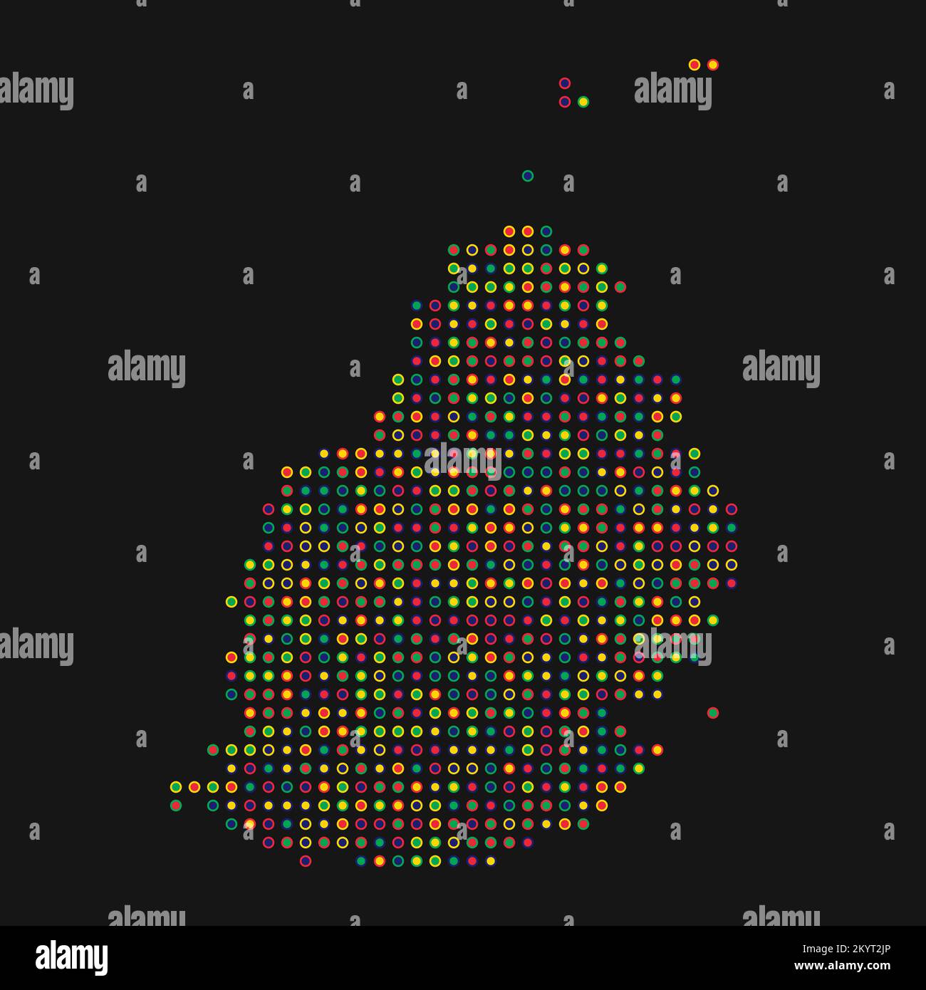 Mauritius Map Silhouette Pixelated generative pattern illustration ...