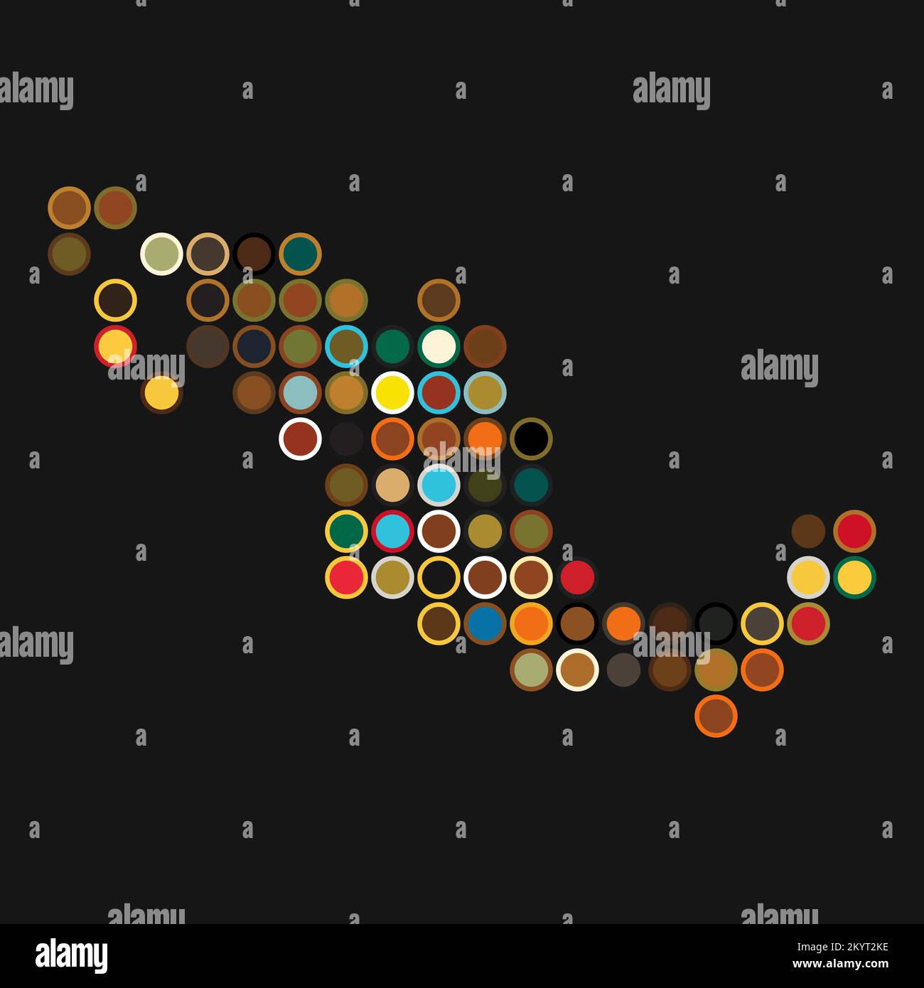 Mexico Map Silhouette Pixelated generative pattern illustration Stock ...