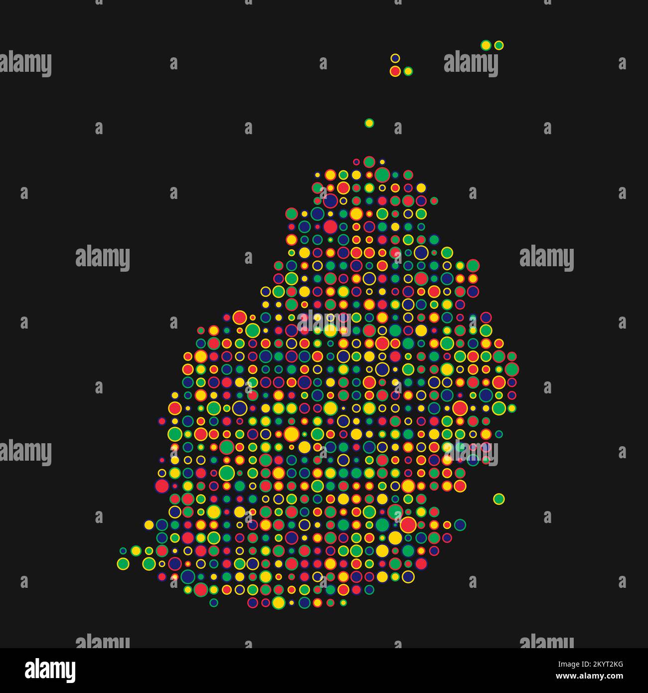 Mauritius Map Silhouette Pixelated generative pattern illustration ...