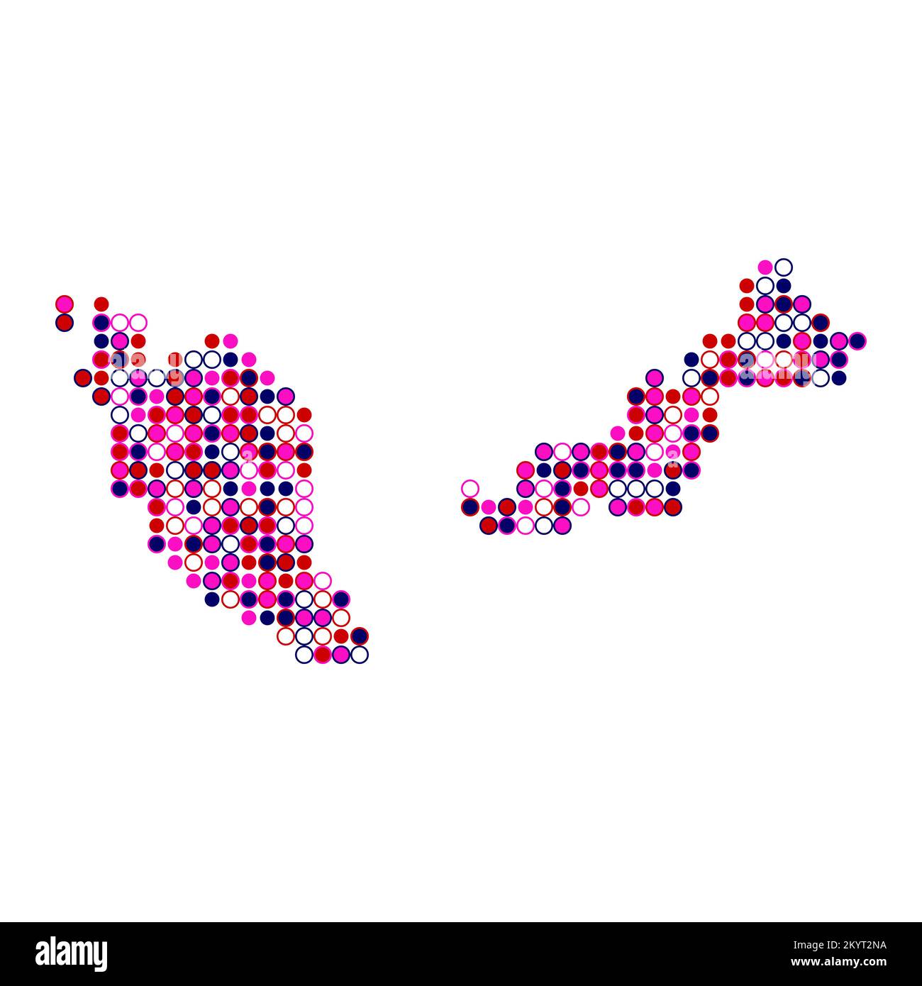 Malaysia Map Silhouette Pixelated generative pattern illustration Stock ...