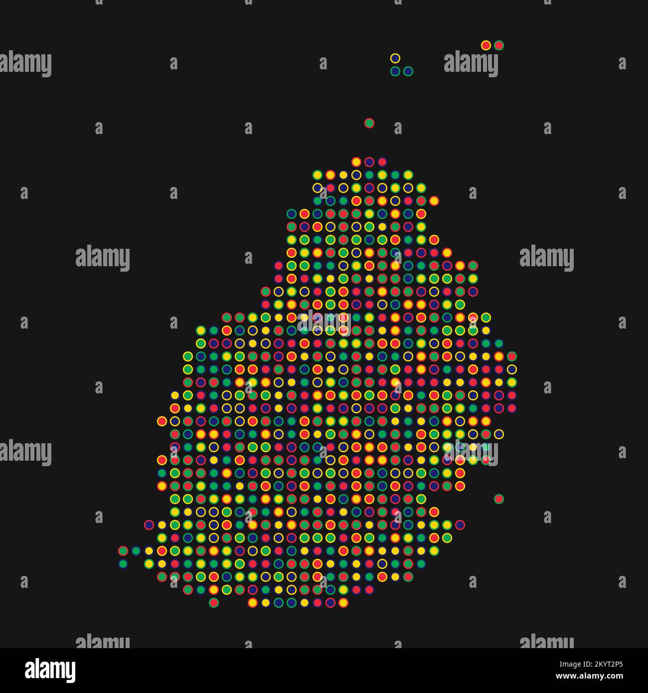 Mauritius Map Silhouette Pixelated generative pattern illustration ...