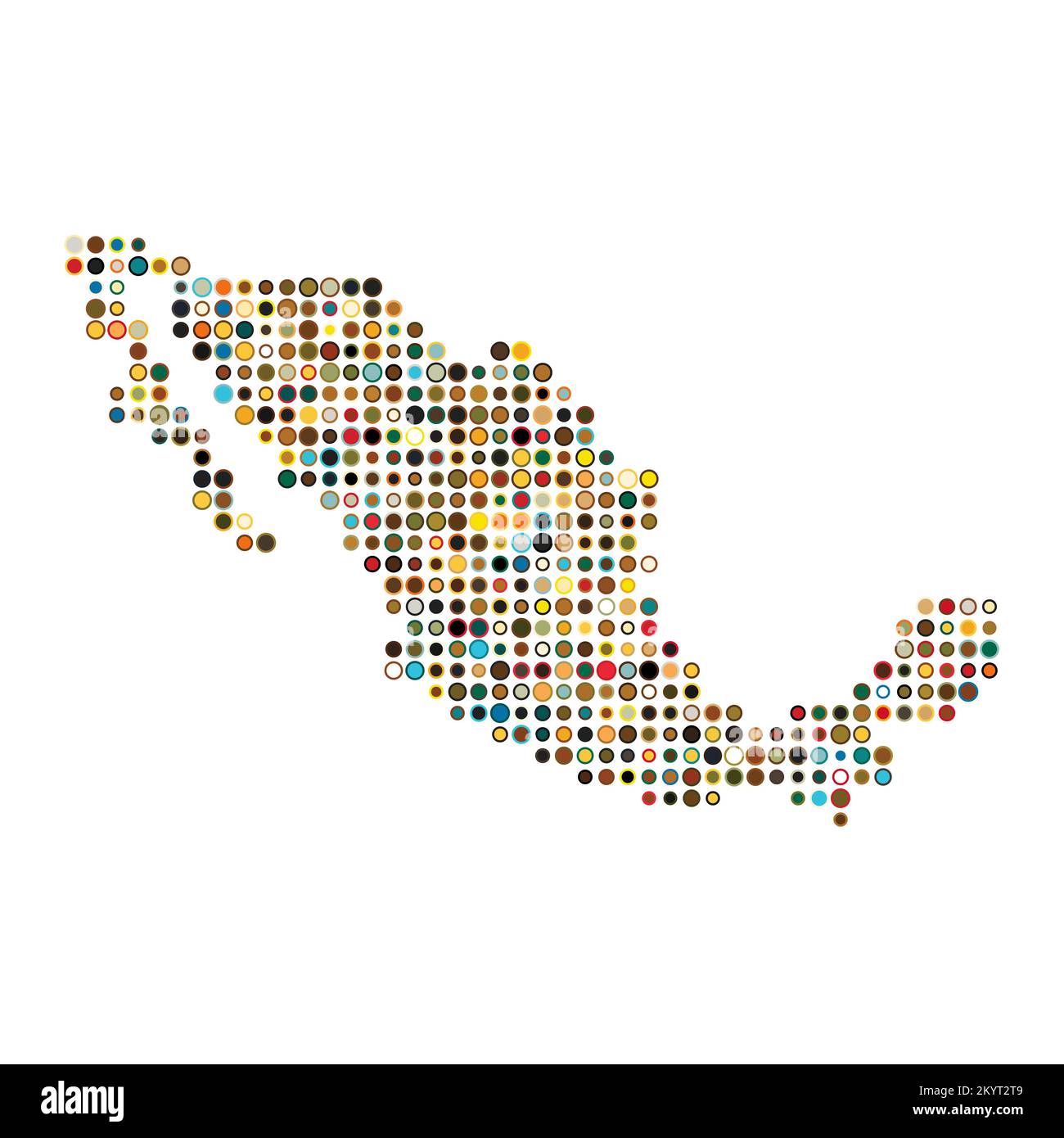Mexico Map Silhouette Pixelated generative pattern illustration Stock ...