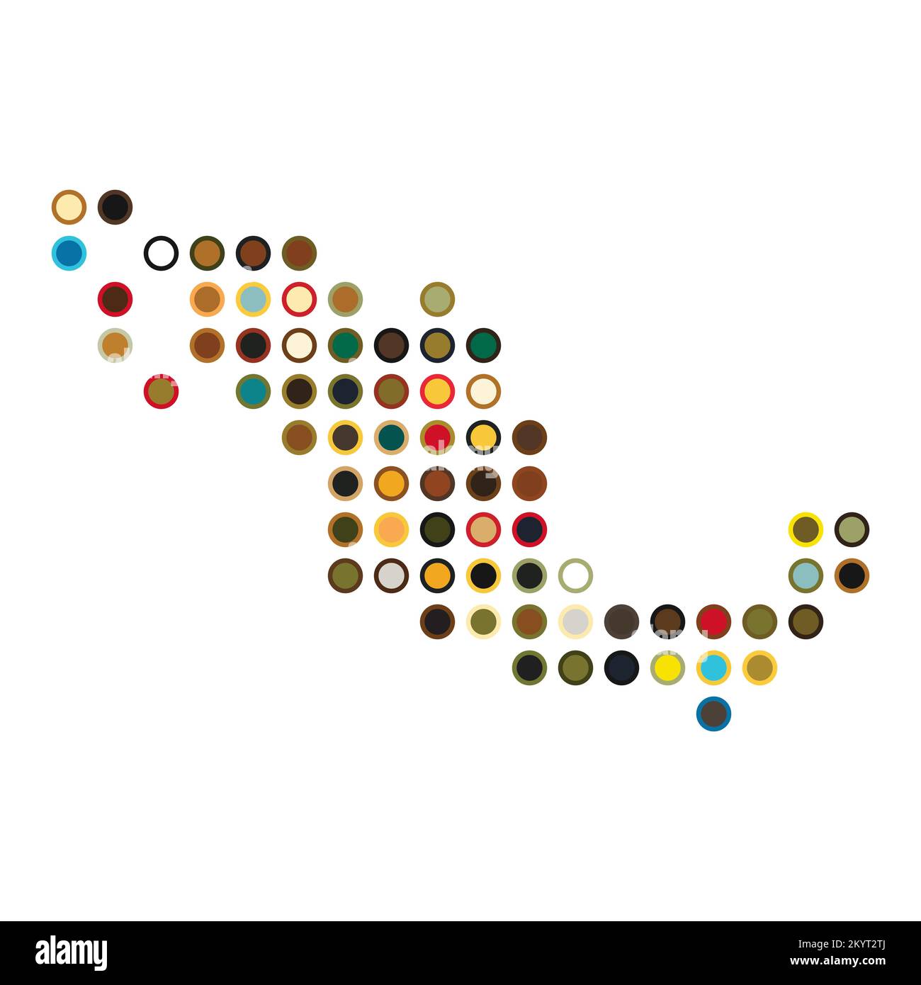Mexico Map Silhouette Pixelated generative pattern illustration Stock ...