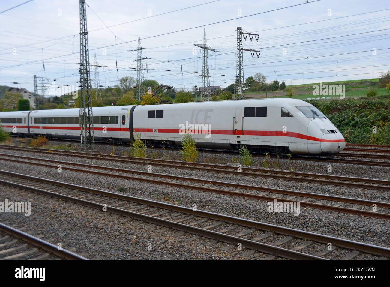 a Deutsche Bahn Inter City ICE electric train near Hagen, Germany Stock ...