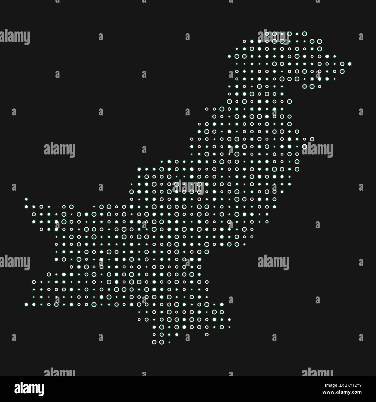 Pakistan Map Silhouette Pixelated generative pattern illustration Stock ...