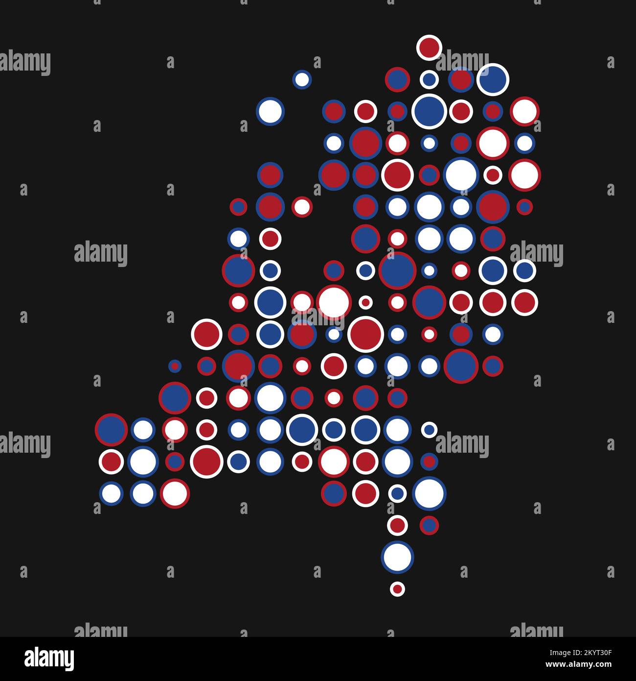 Netherlands Map Silhouette Pixelated generative pattern illustration ...