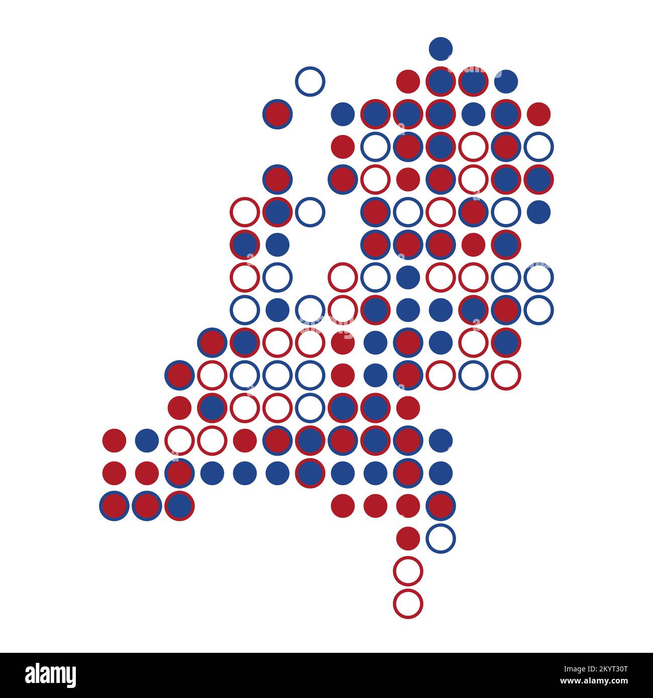 Netherlands Map Silhouette Pixelated generative pattern illustration ...