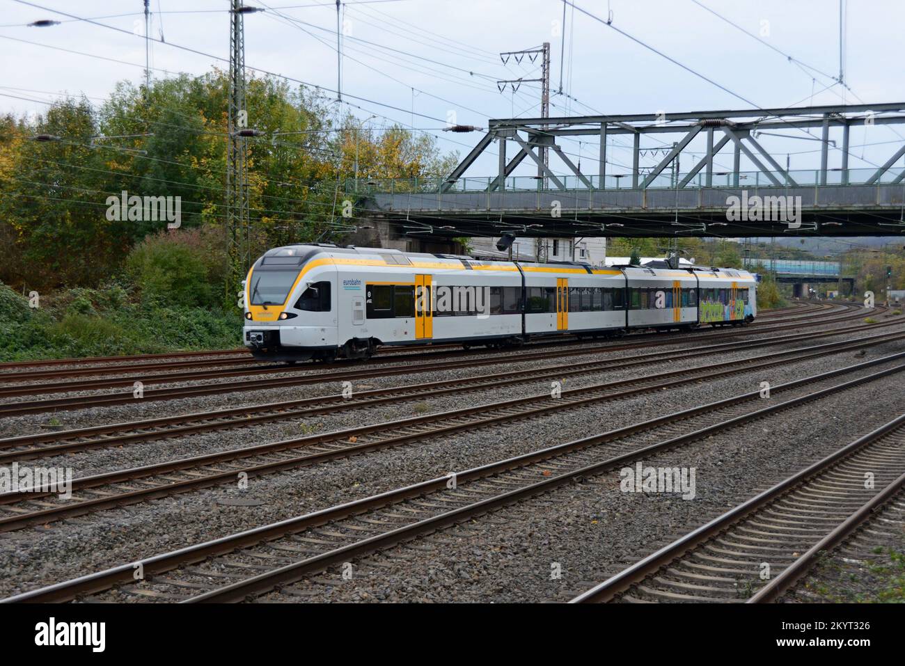 Eurobahn Stadler Flirt electric passenger train near Hagen, Germany ...
