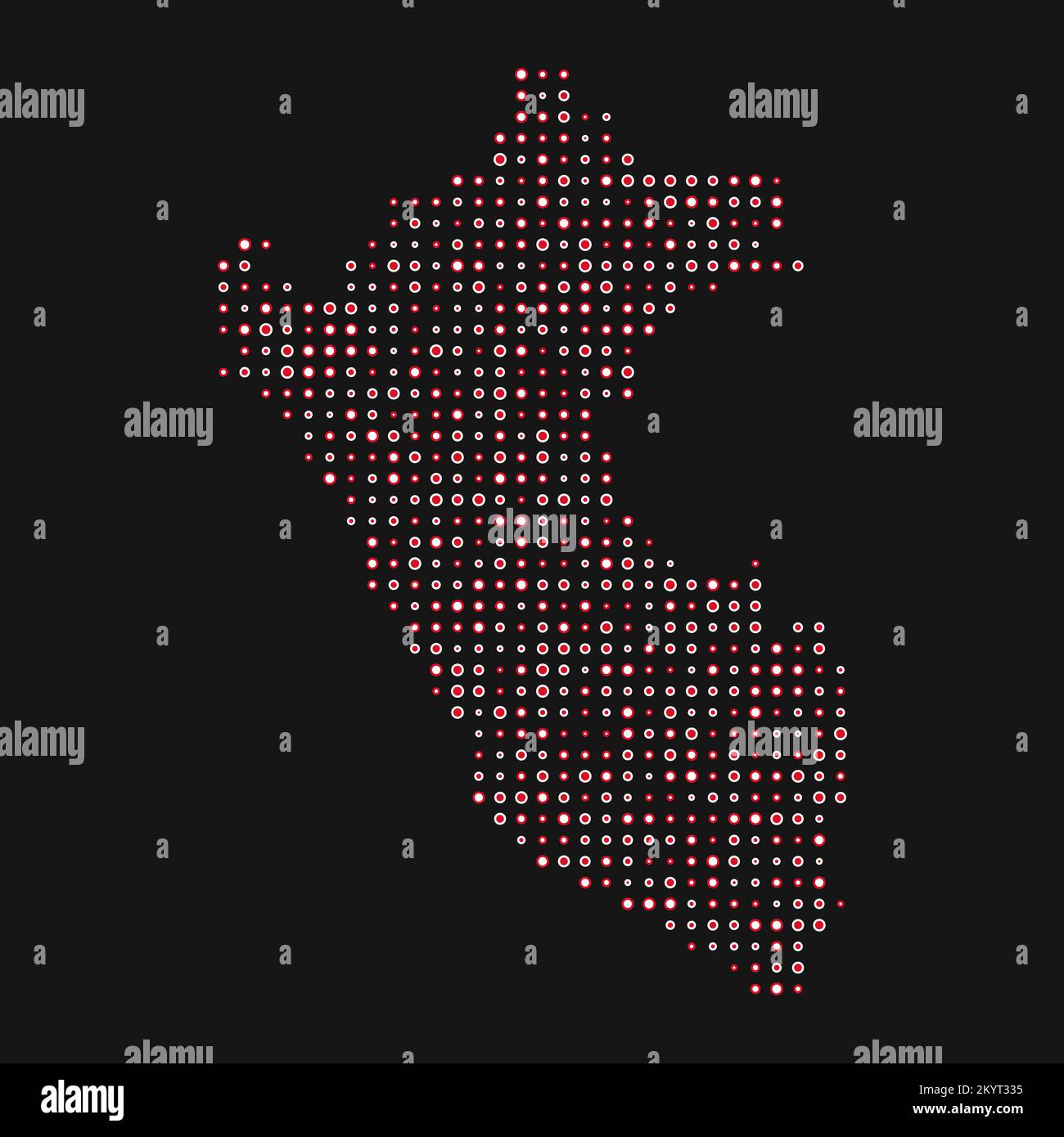 Peru Map Silhouette Pixelated generative pattern illustration Stock ...