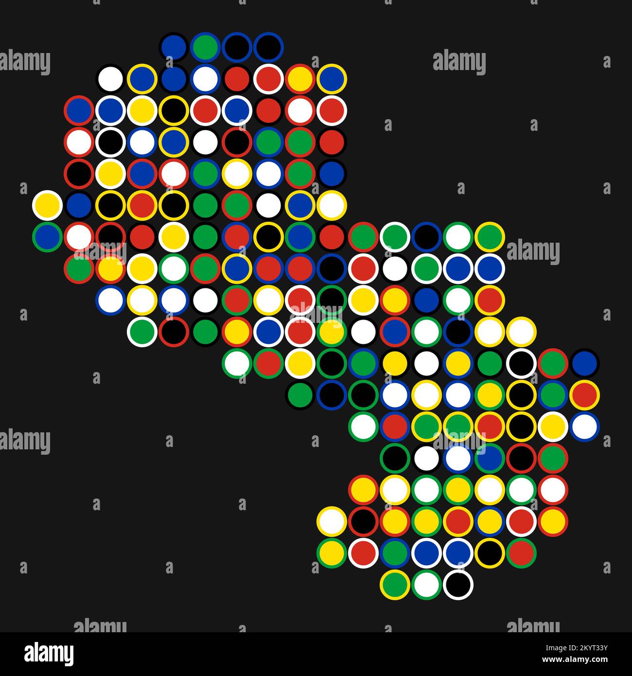 Paraguay Map Silhouette Pixelated generative pattern illustration Stock ...