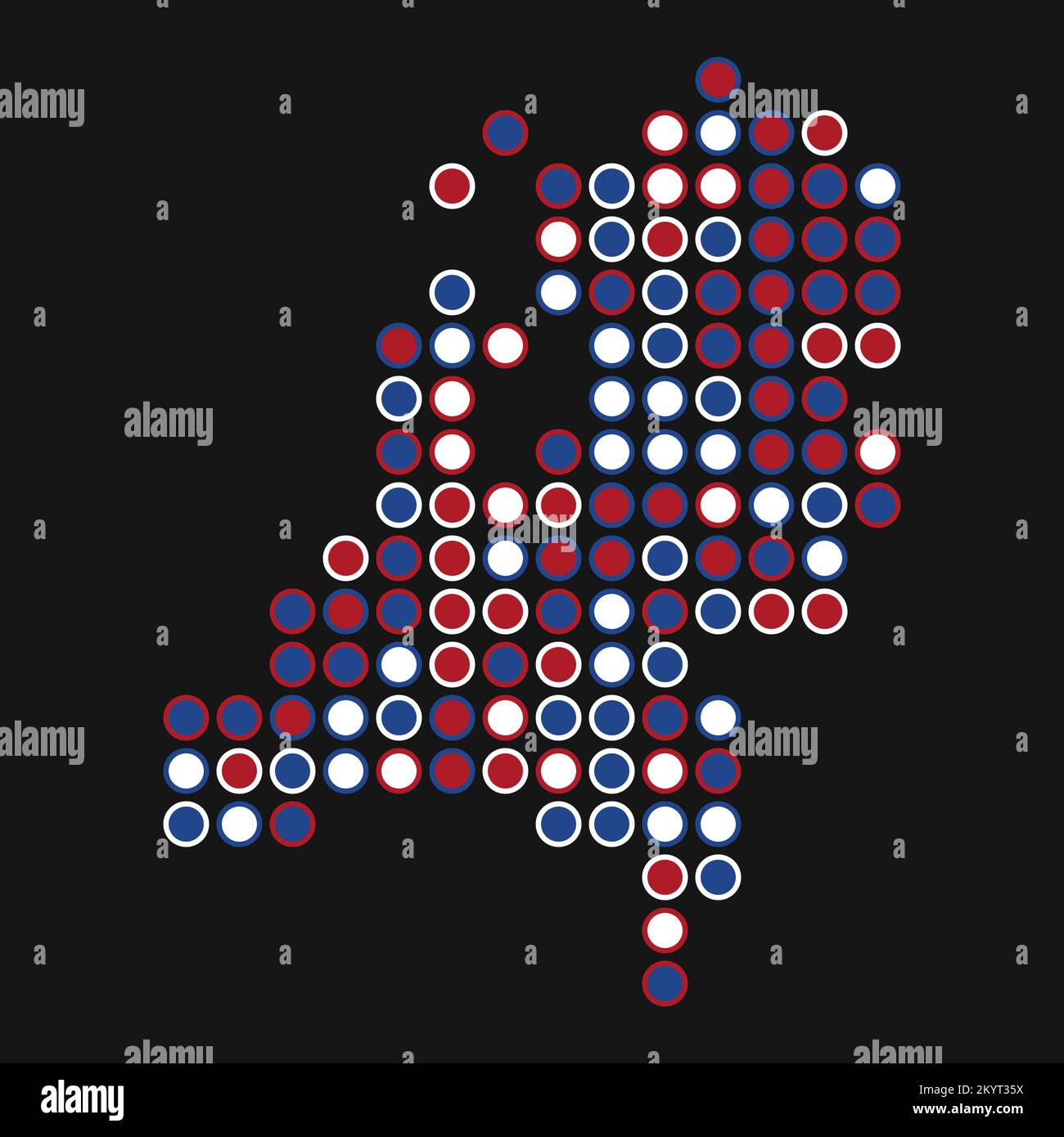 Netherlands Map Silhouette Pixelated generative pattern illustration ...