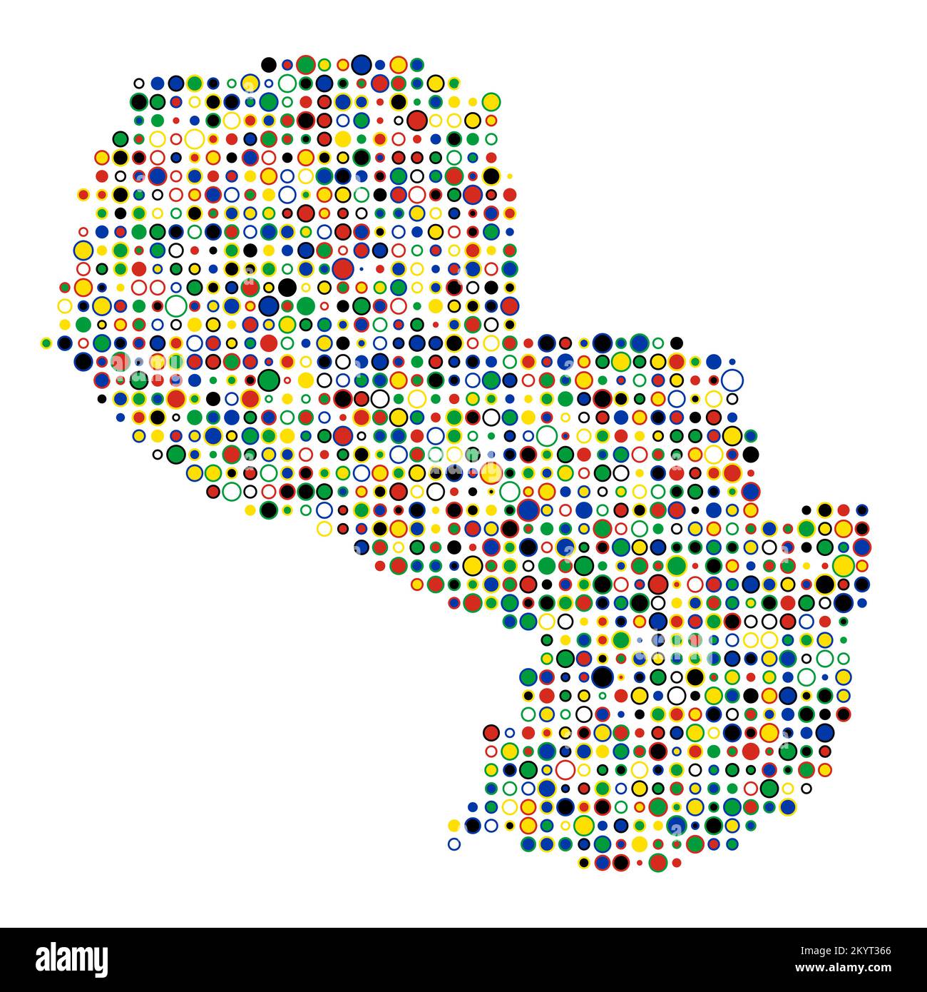 Paraguay Map Silhouette Pixelated generative pattern illustration Stock ...